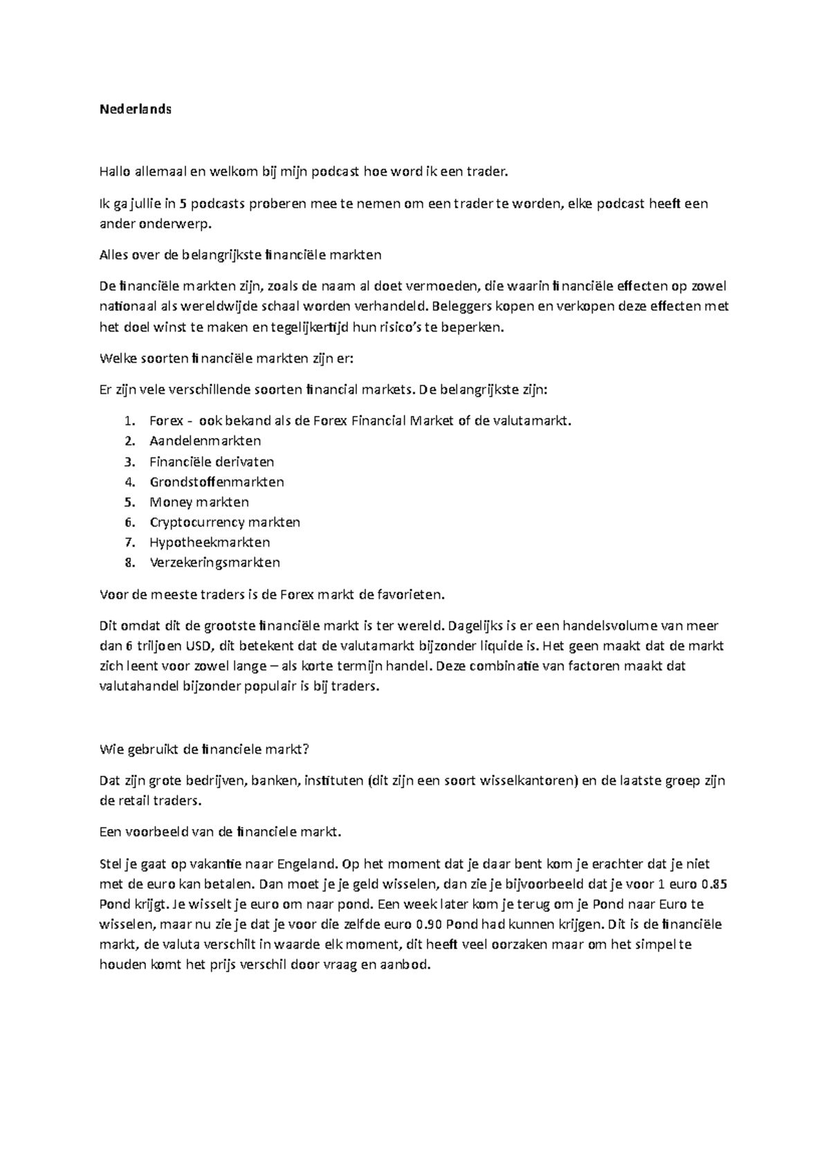 Tekst podcast - duits - Nederlands Hallo allemaal en welkom bij mijn ...