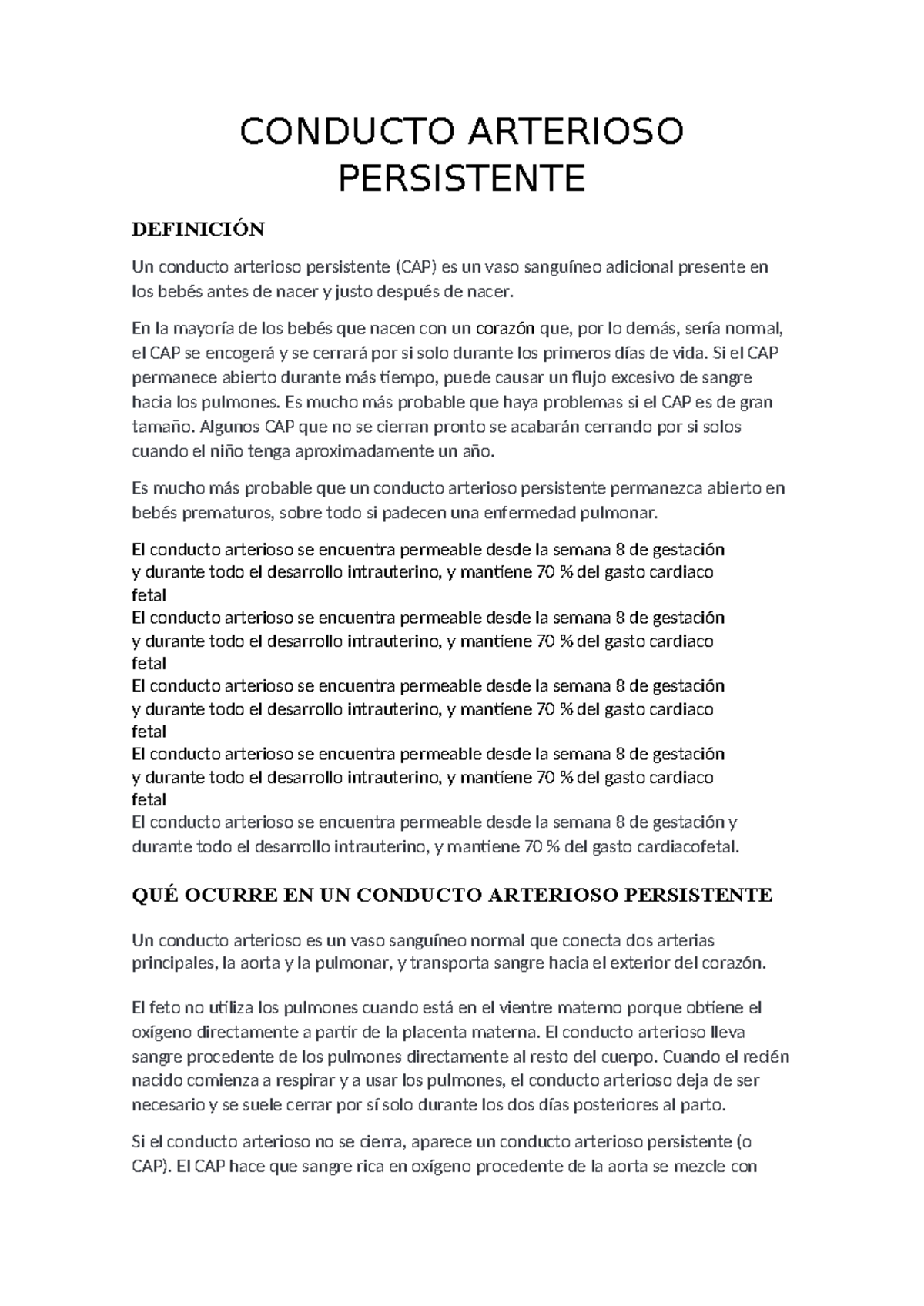 Conducto Arterioso Persistente - CONDUCTO ARTERIOSO PERSISTENTE ...