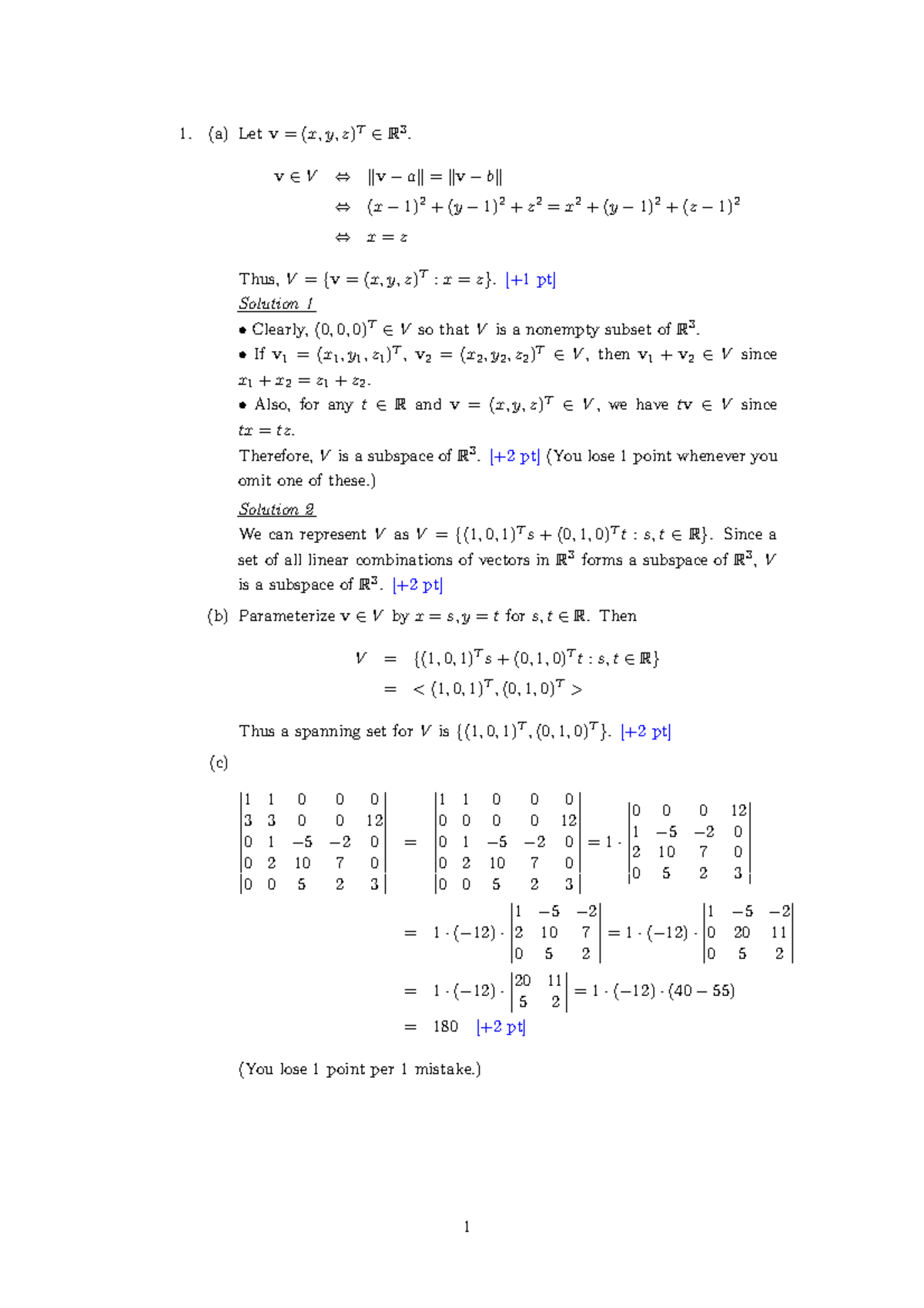 2014 F MAS109 Mid Sol - material notes - 1. (a) Let v = (x, y, z)T ∈ R ...