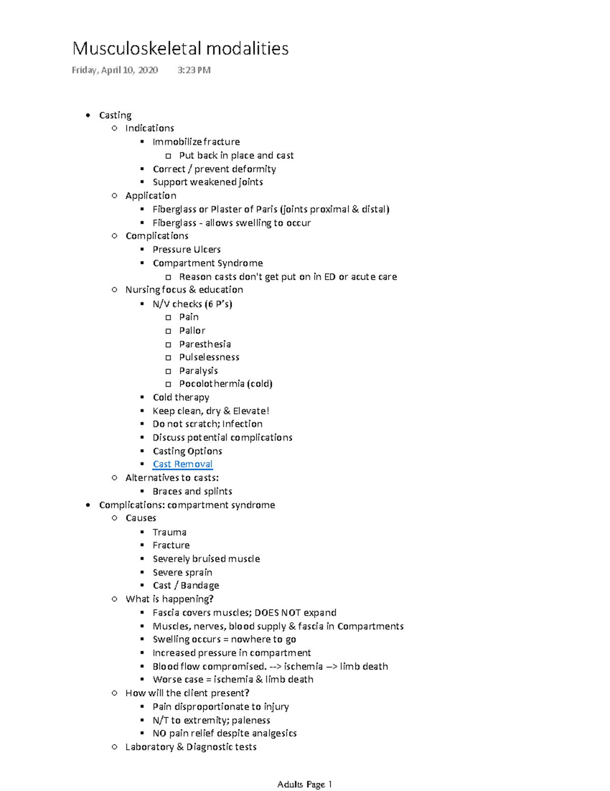 Musculoskeletal modalities - Casting Indications Immobilize fracture ...