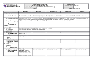 MELC- Based DLL Quarter 1 WEEK 3 - GRADE 6 DAILY ESSON LOG School ...