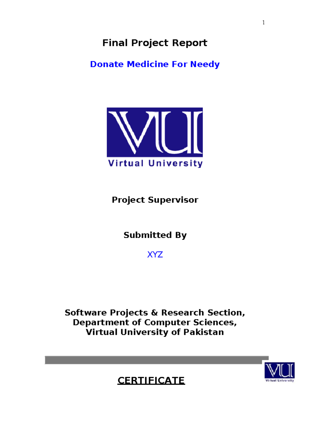 Final Report Donate medicine - Final Project Report Donate Medicine For ...