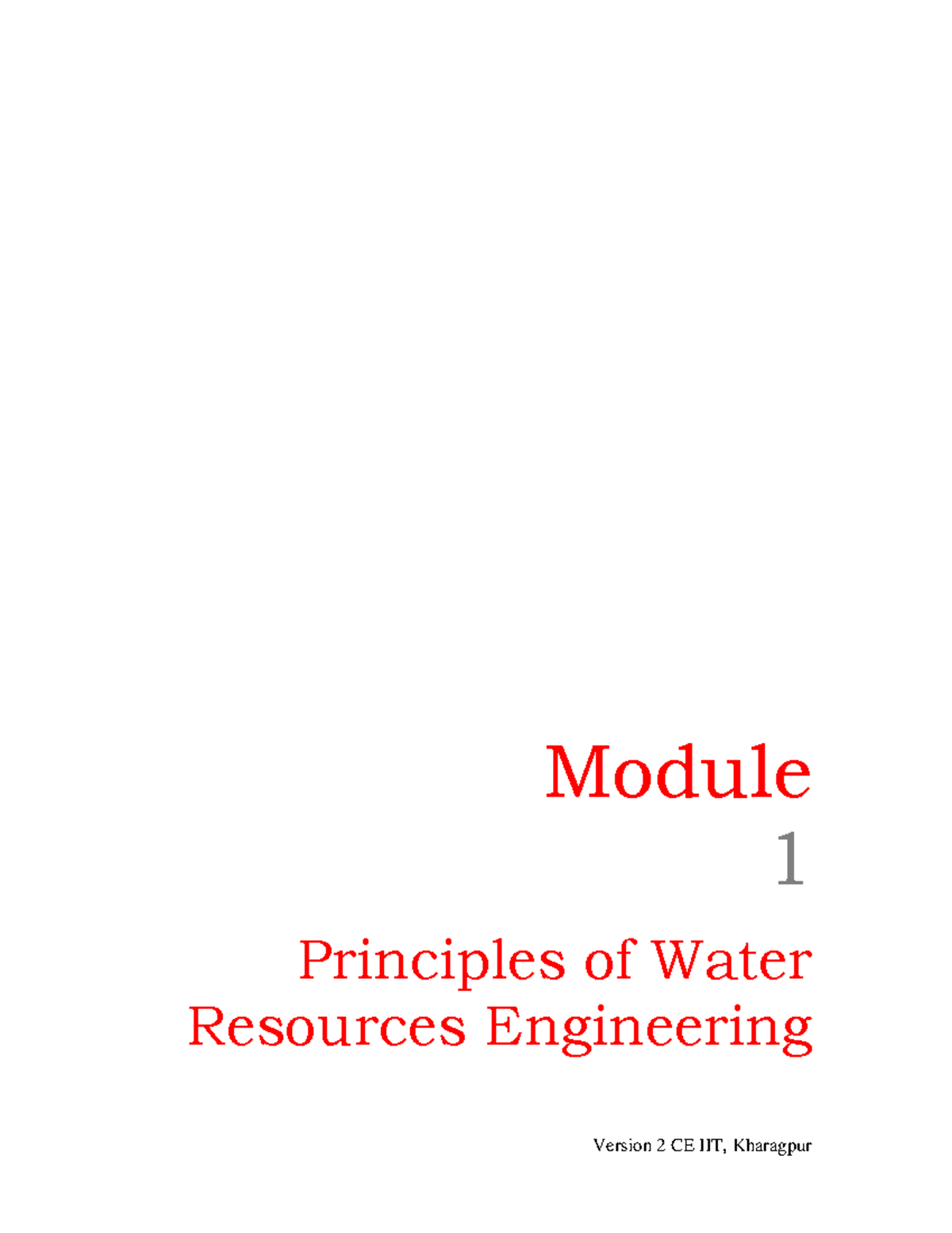 WR Potential - Module 1 Principles of Water Resources Engineering ...