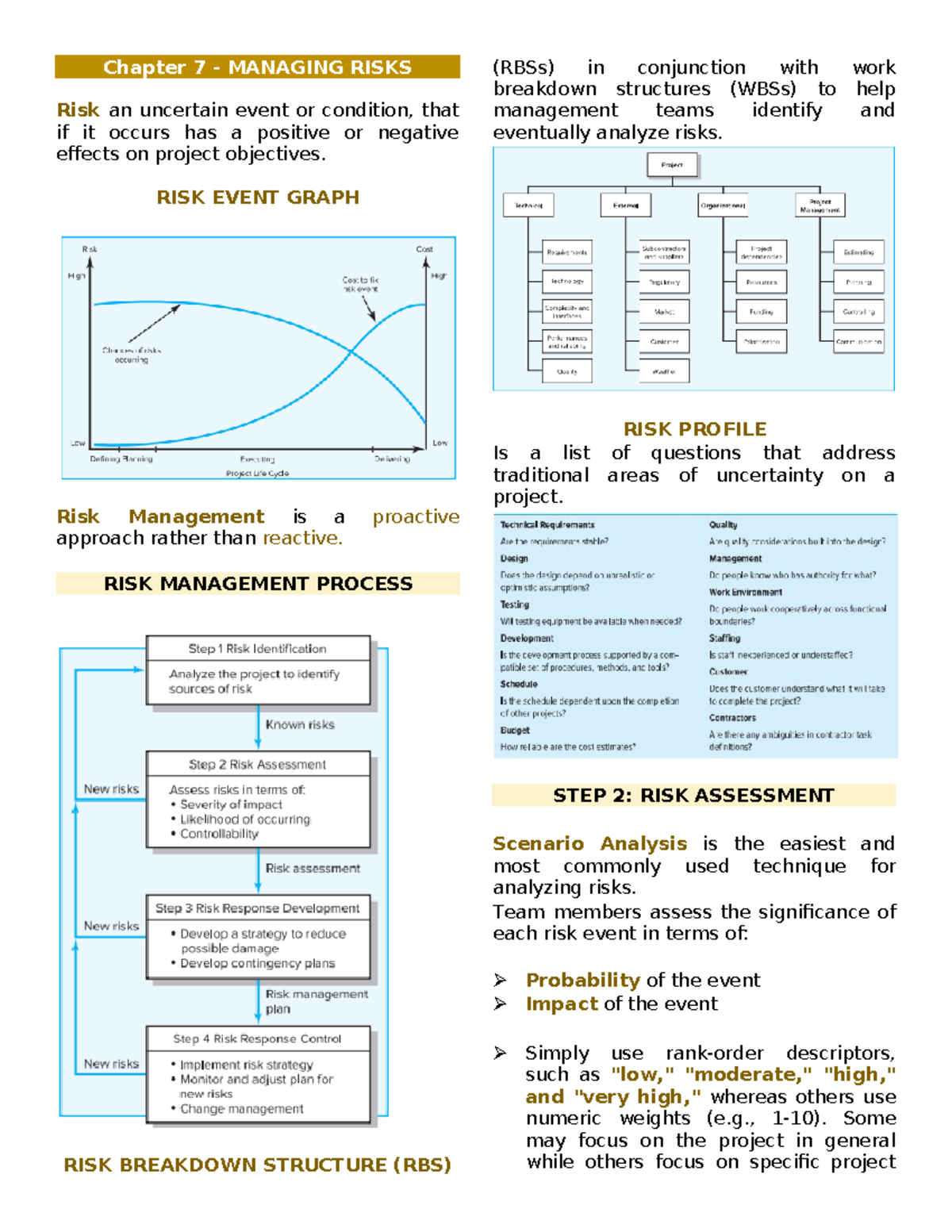 Chapter 7. manging risk docx - Chapter 7 - MANAGING RISKS Risk an ...