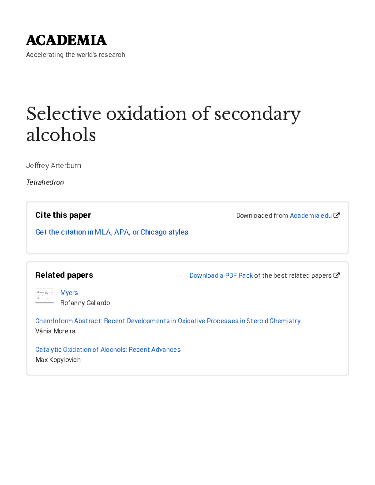 Selective oxidation of secondary alcohol 2015 1202-16251-12zhiw2-with ...