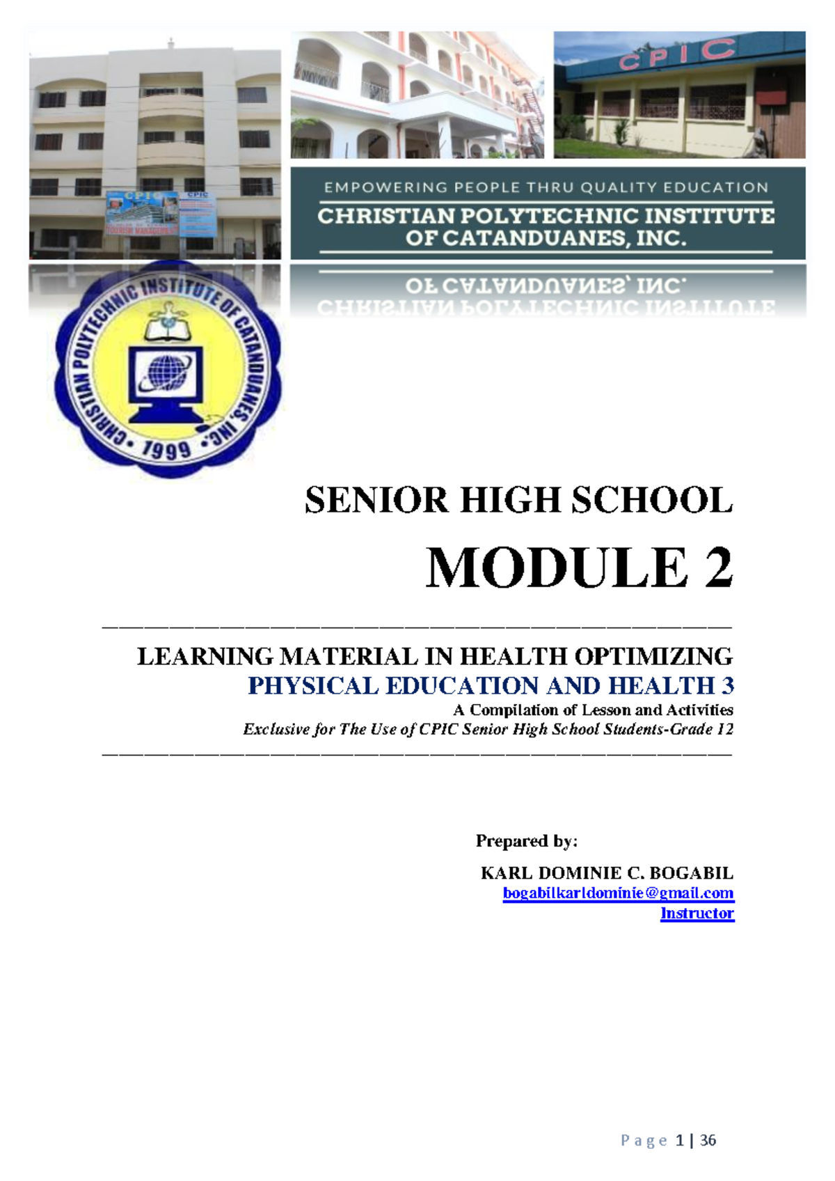 SHS-P - Module type - SENIOR HIGH SCHOOL MODULE 2 - Studocu