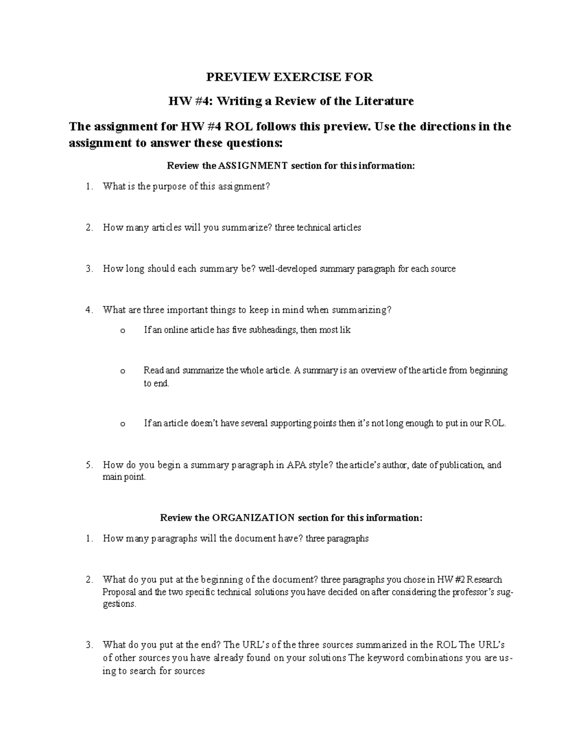 HW #4 ROL Preview Exercise - PREVIEW EXERCISE FOR HW #4: Writing a ...