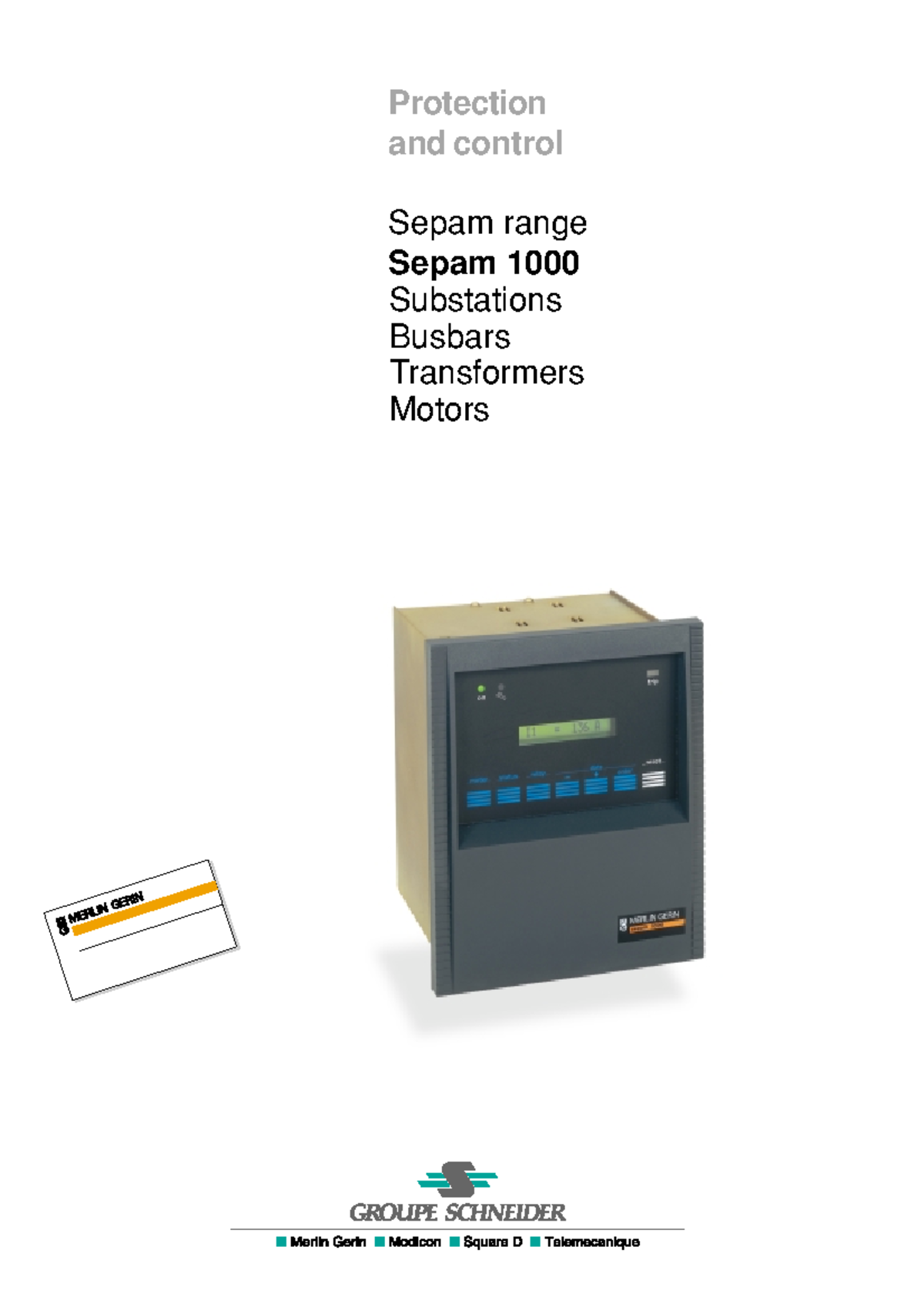 AC0396E - Materiały z wykładów - Protection and control Sepam range ...