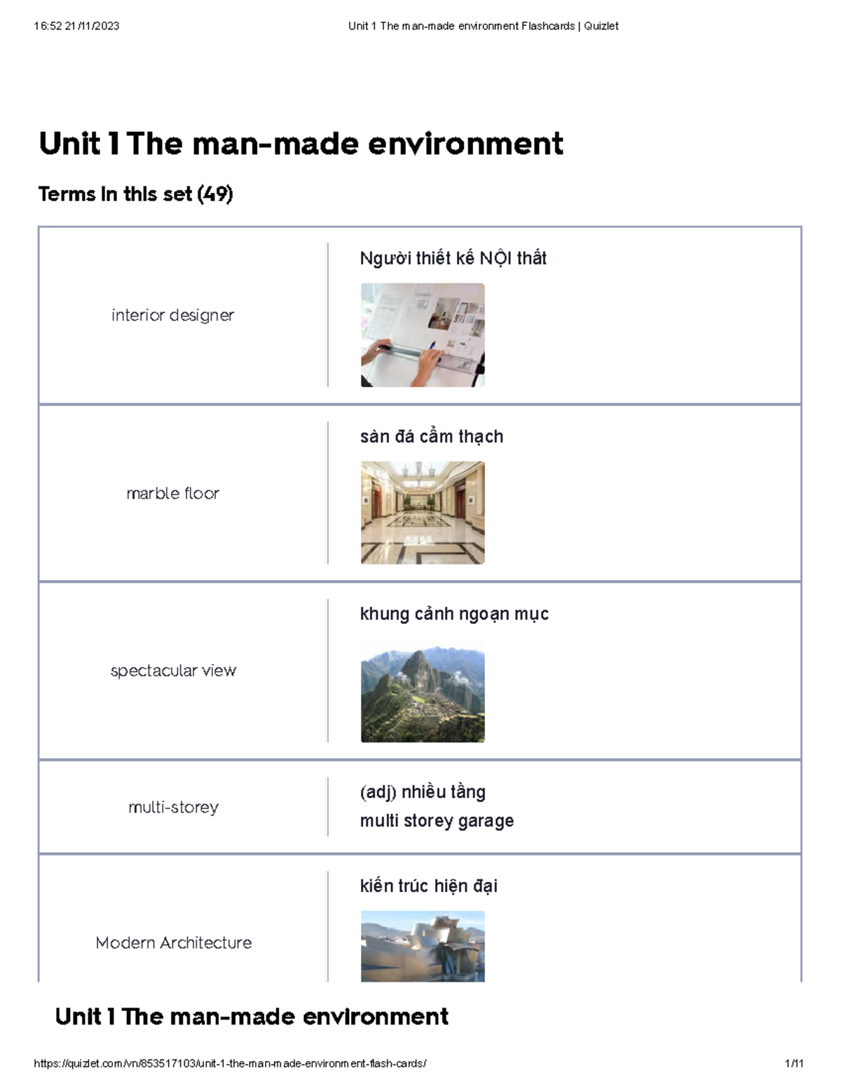 Unit 1 The man-made environment Flashcards Quizlet - Unit 1 The man ...