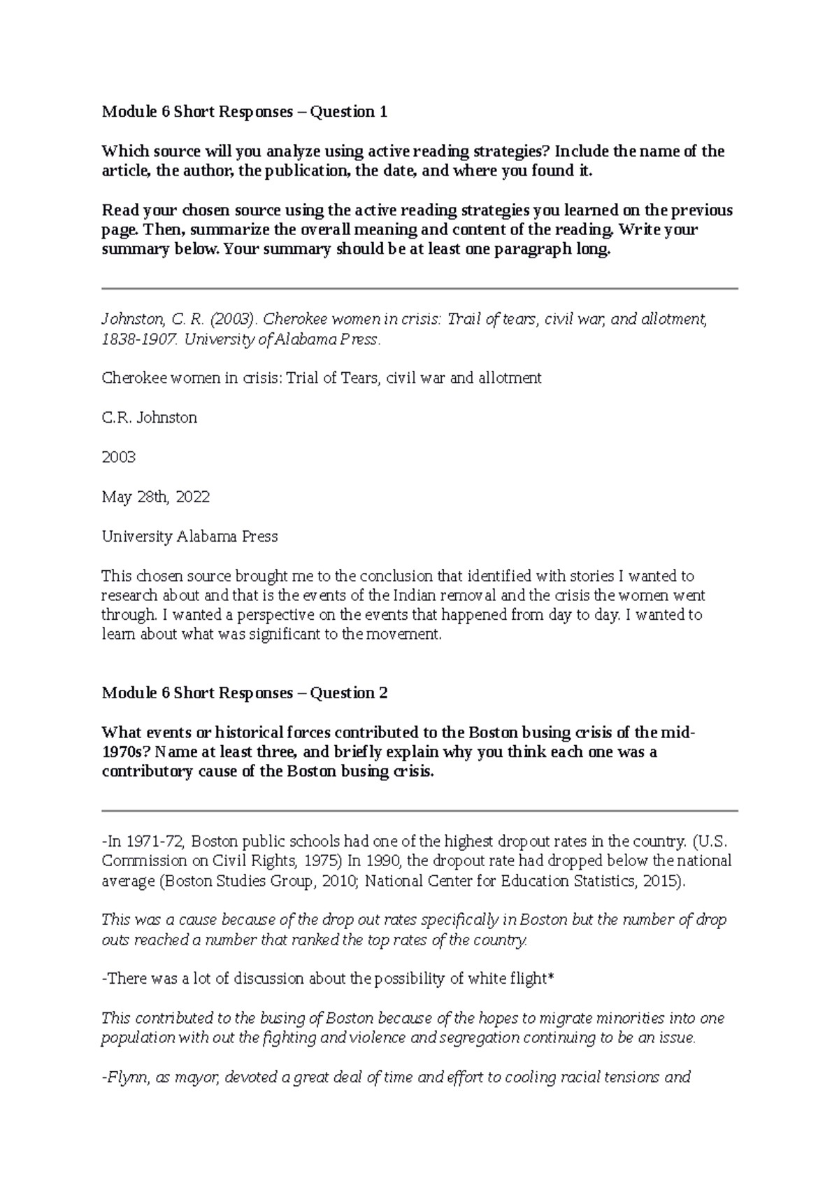 Module 6 Short Responses - Module 6 Short Responses – Question 1 Which ...