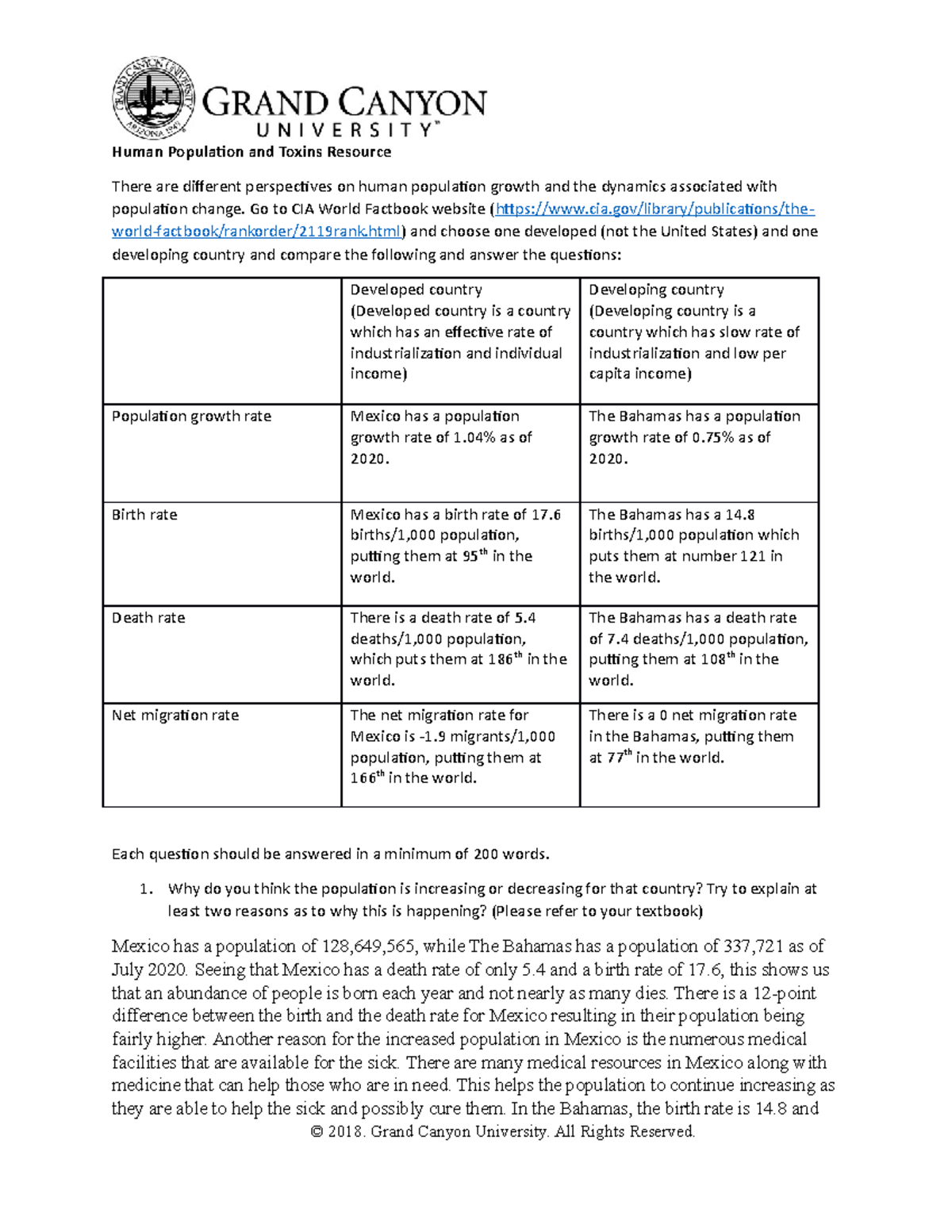 Human Populations And Toxins - BIO-220 - GCU - Studocu