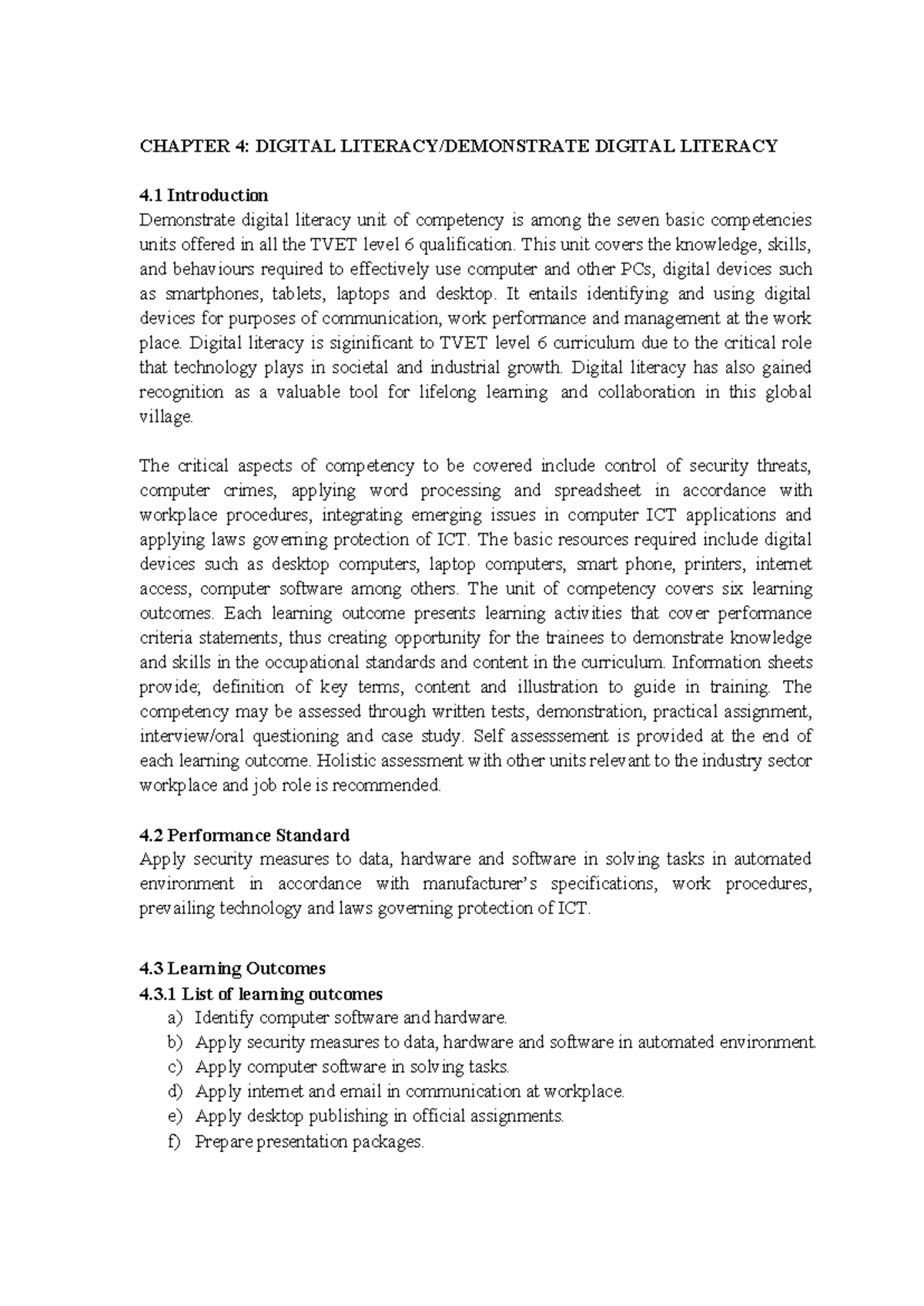 Digital Literacy Skills - CHAPTER 4: DIGITAL LITERACY/DEMONSTRATE ...