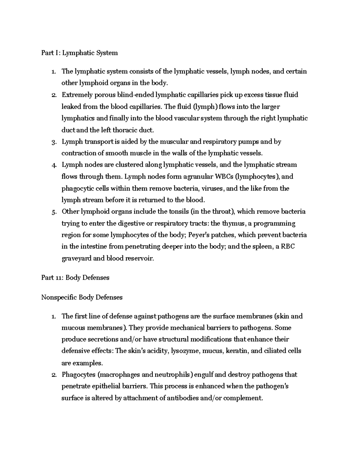 Anatomy and physiology- lymphatic system - Part I: Lymphatic System The ...