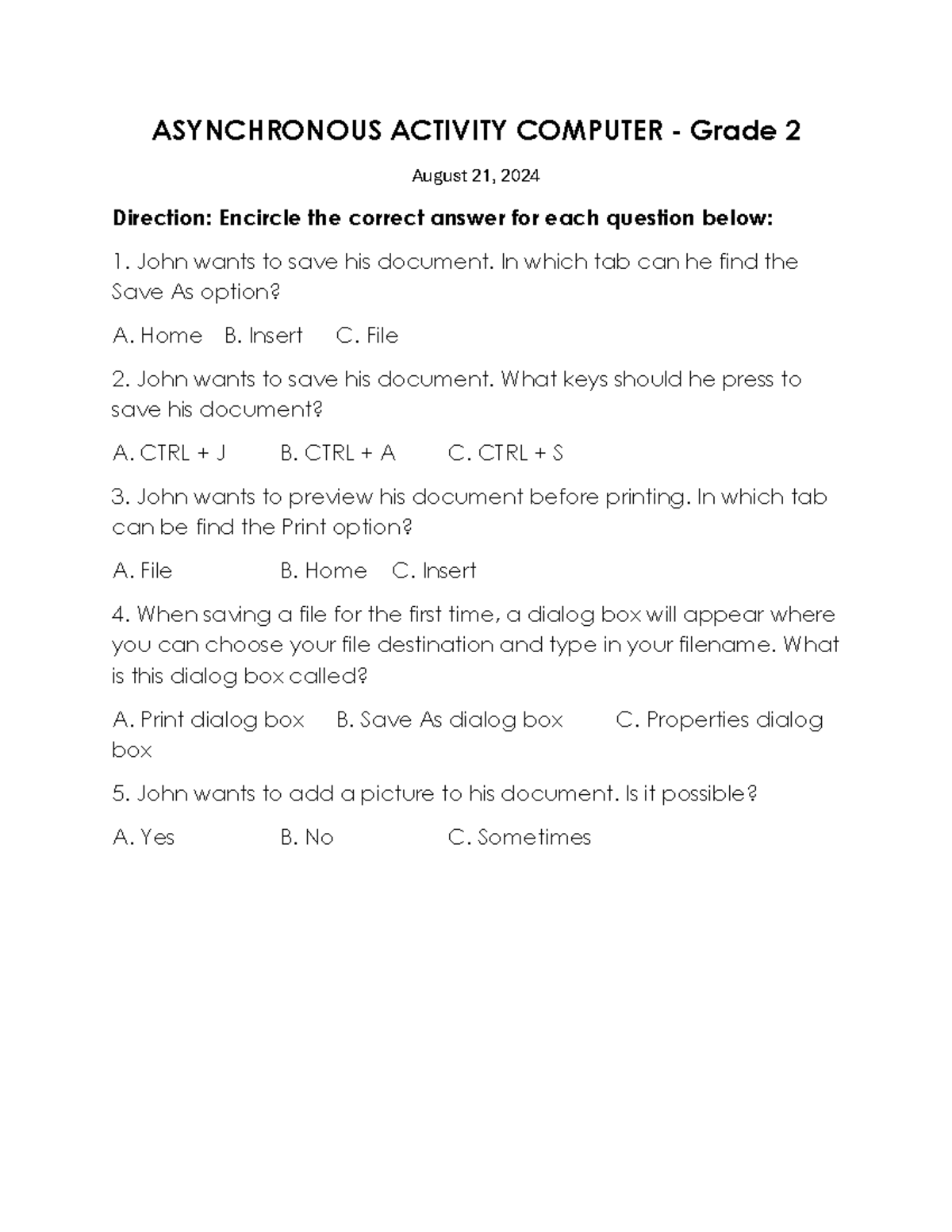 Asynchronous Activity Computer 2 -Aug 21 - ASYNCHRONOUS ACTIVITY ...
