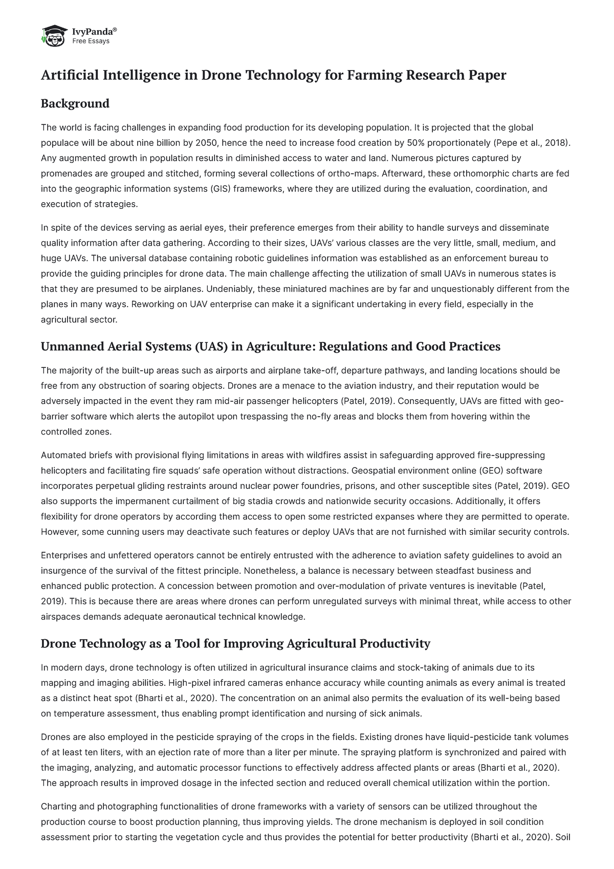 Artificial Intelligence in Drones for Farming - 3010 Words Research ...