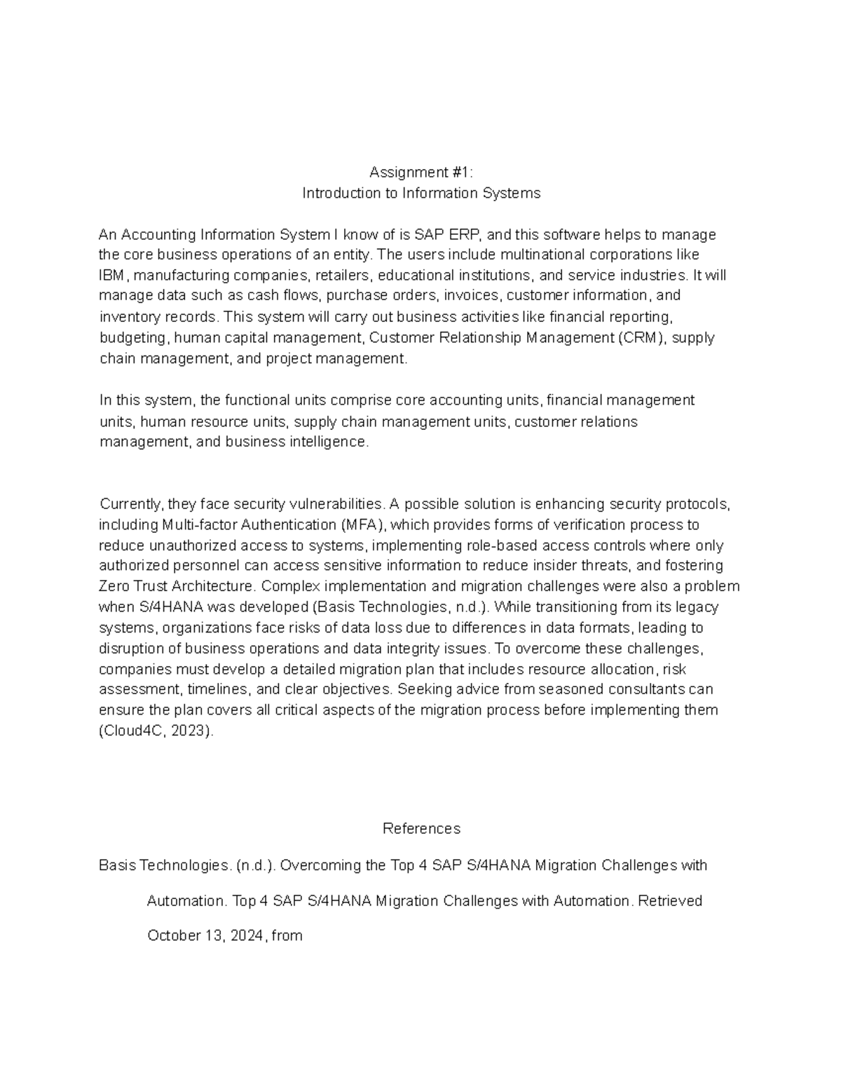 AIS 1 Assignment - Research homework. - Assignment #1: Introduction to ...