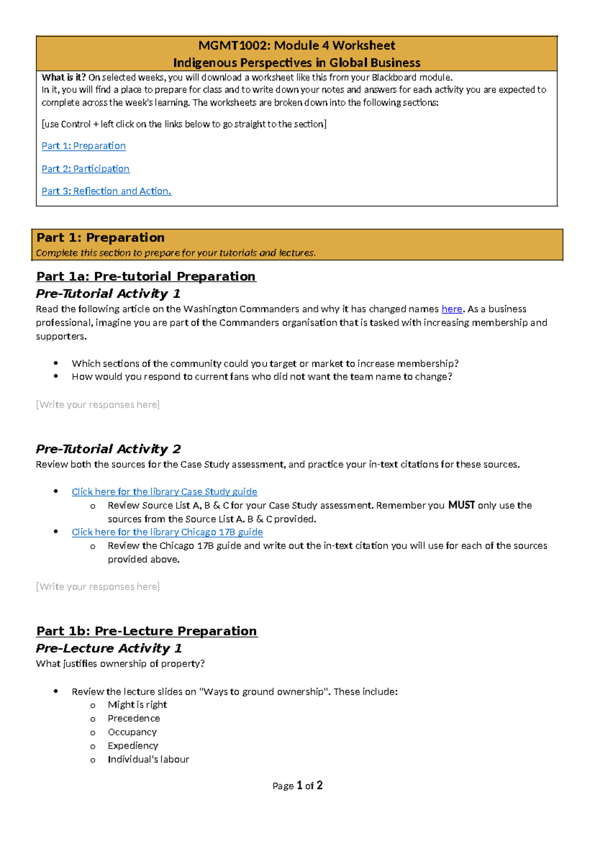 2024 MGMT1002 - Module 4 Worksheet - MGMT1002: Module 4 Worksheet ...