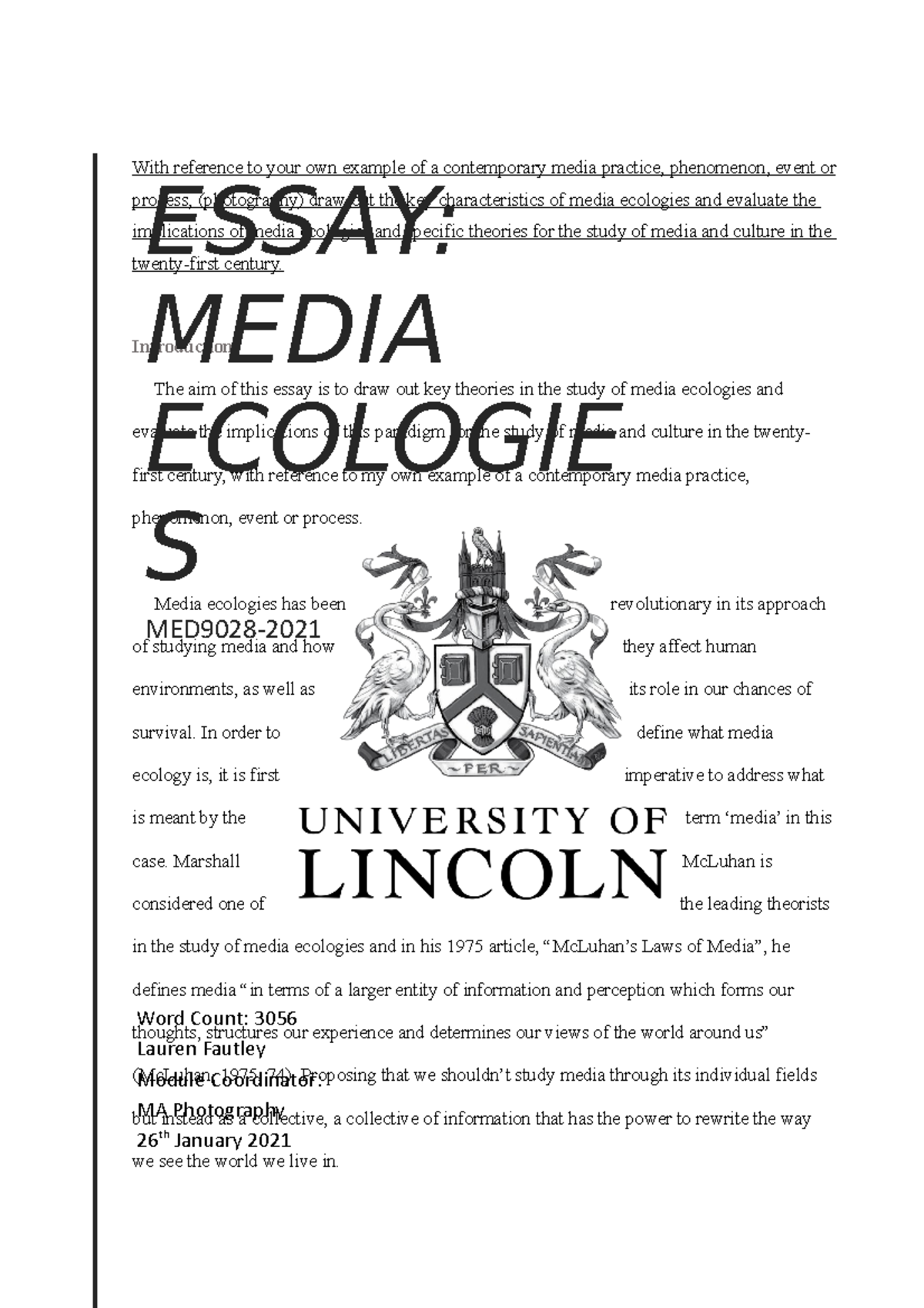The Affective Turn - Grade: B - With reference to your own example of a ...