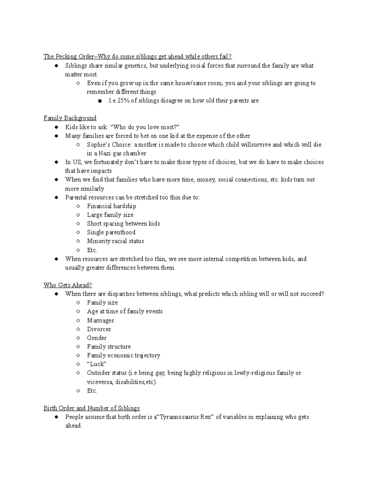 SOC 360 (Part 7) - Lecture notes for SOC 360 - The Pecking Order–Why do ...