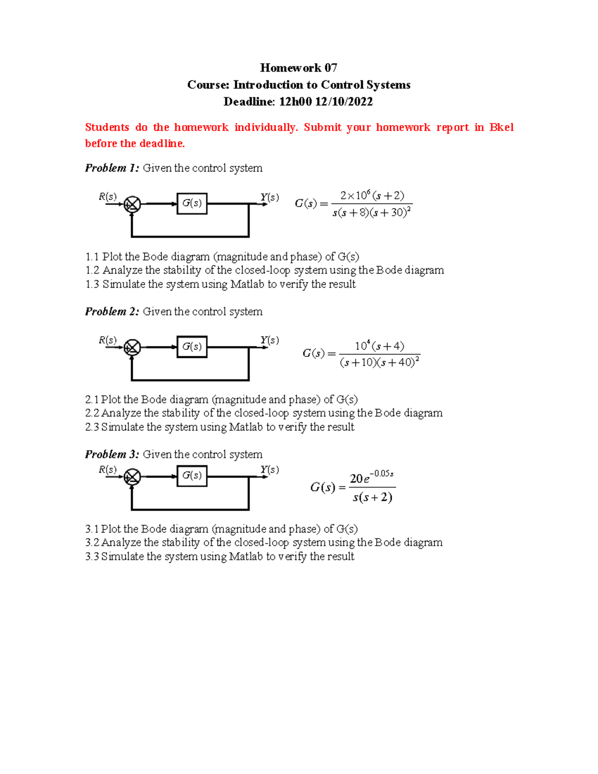 Homework 07 Intro Ctrl Sys Semester 221 TT02 - Homework 07 Course ...