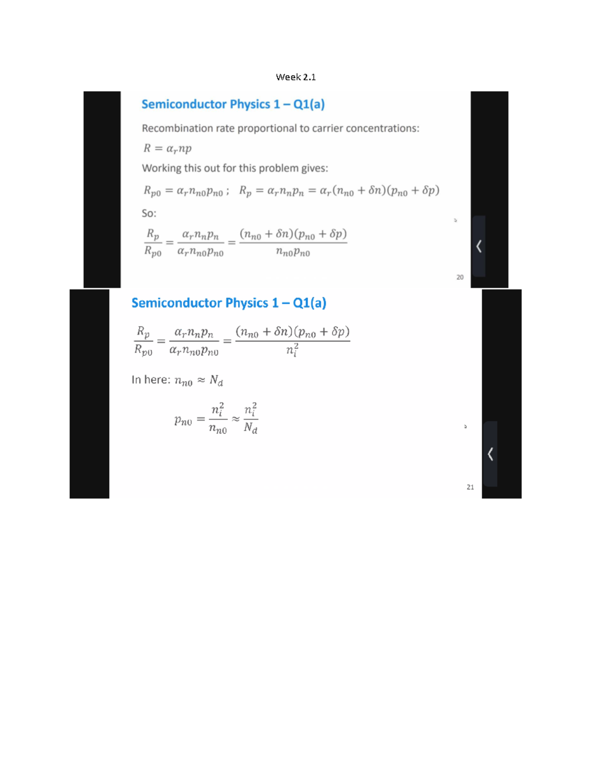 PV tech lecture slides - Photovoltaic Technologies - Week 2. Week 3 ...