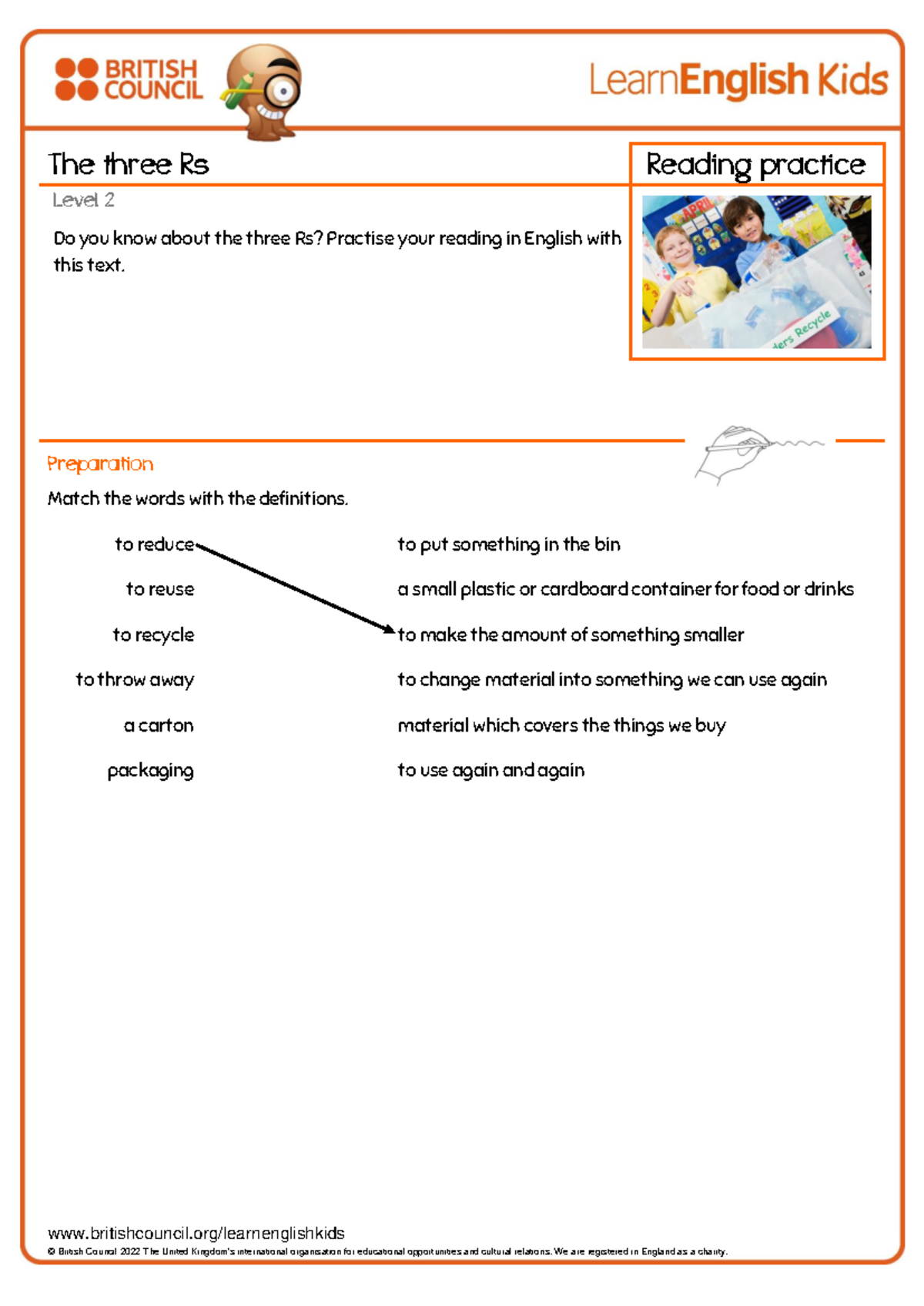 Reading practice the three rs worksheet - britishcouncil ...