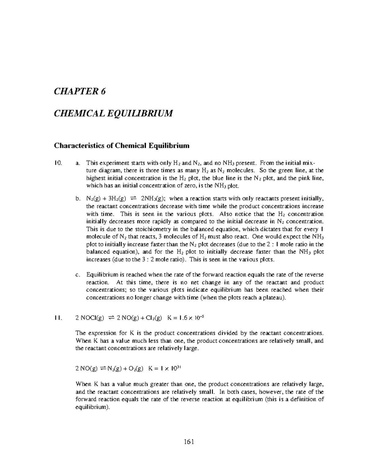 第六章解答 - 第六章解答 - 161 CHAPTER 6 CHEMICAL EQUILIBRIUM Characteristics of ...