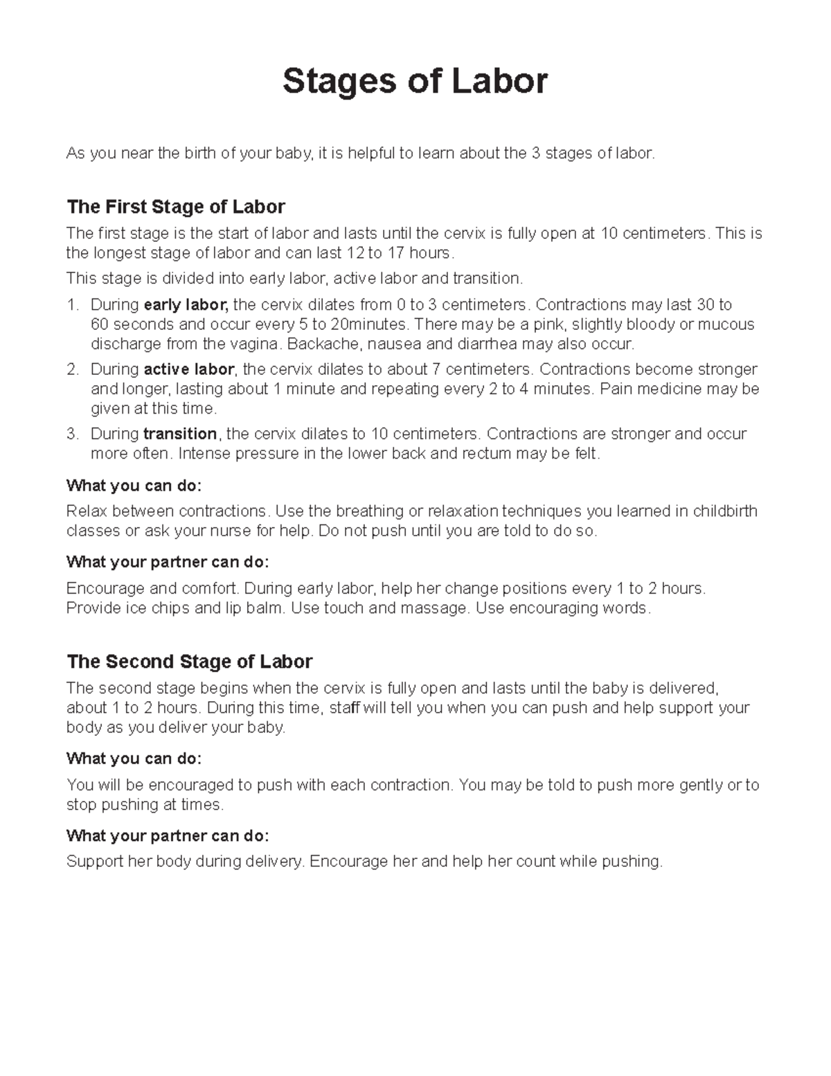 Stages Labor - Stages of Labor As you near the birth of your baby, it ...
