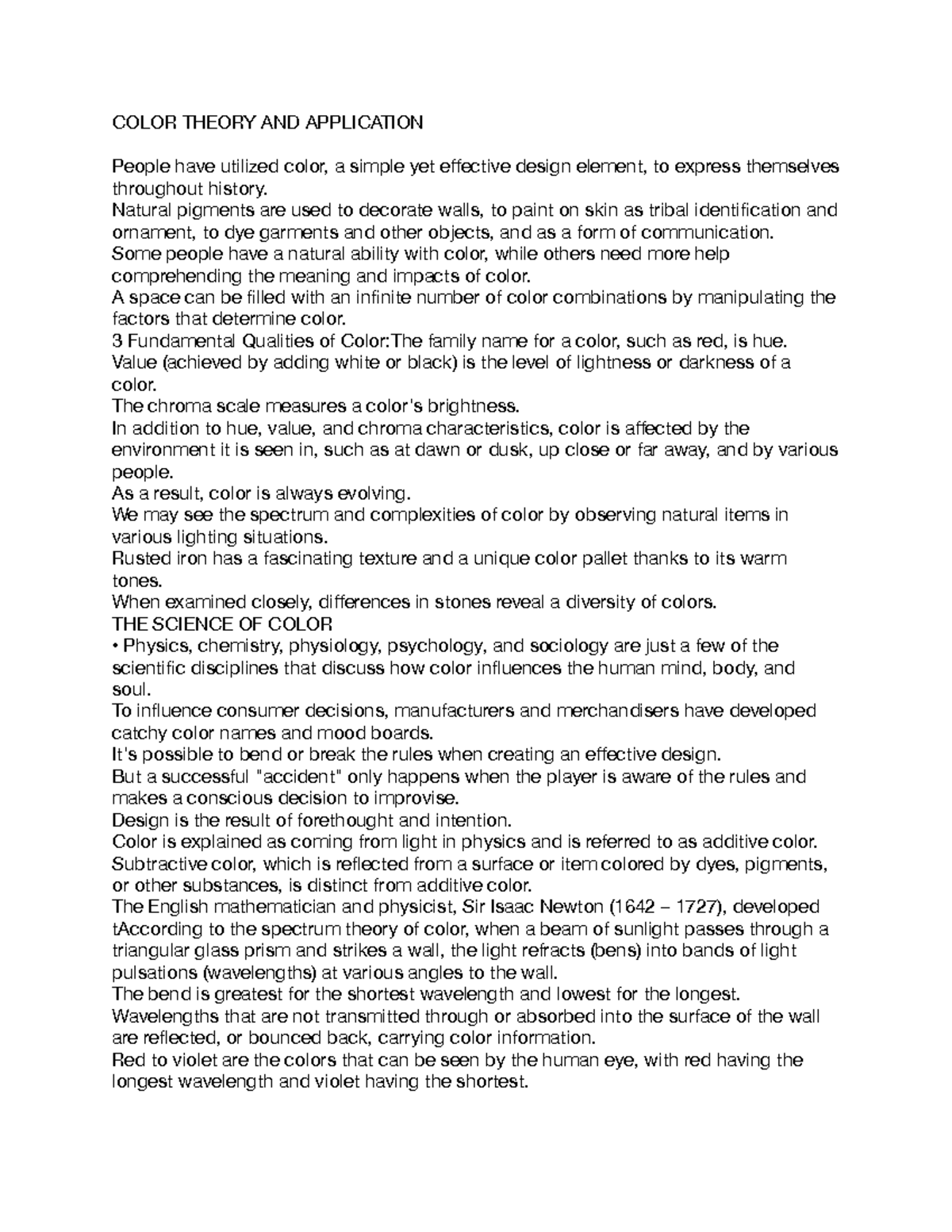 Note 10 - COLOR THEORY AND APPLICATION - COLOR THEORY AND APPLICATION ...