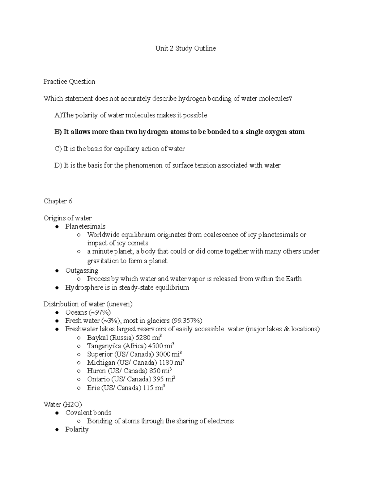 Unit 2 Study Outline - Exam 2 Prep - Unit 2 Study Outline Practice ...