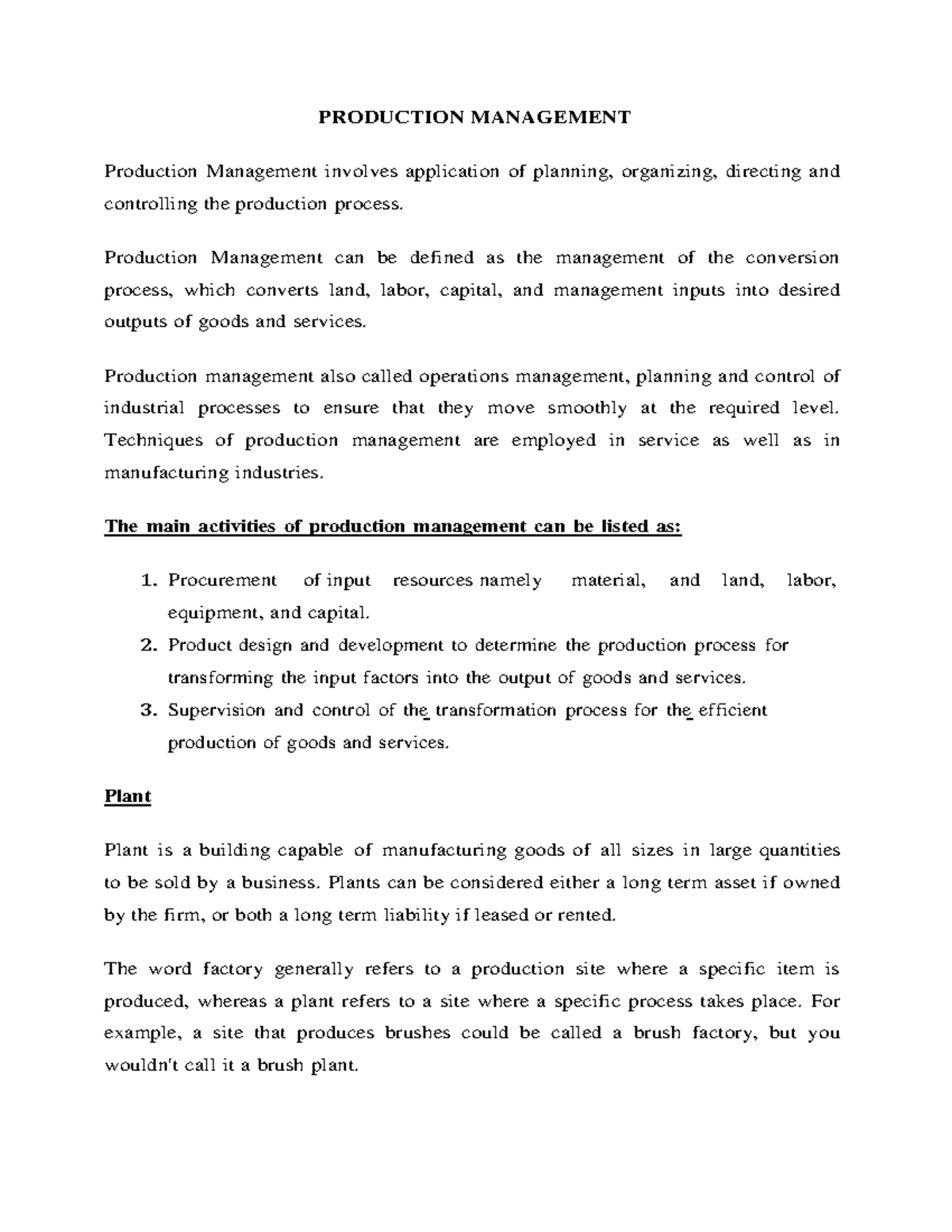 Productionsmanagement - PRODUCTION MANAGEMENT Production Management ...