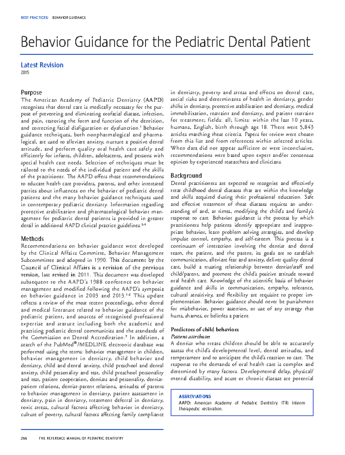 Behavior Guidance - Aral well - Purpose The American Academy of ...
