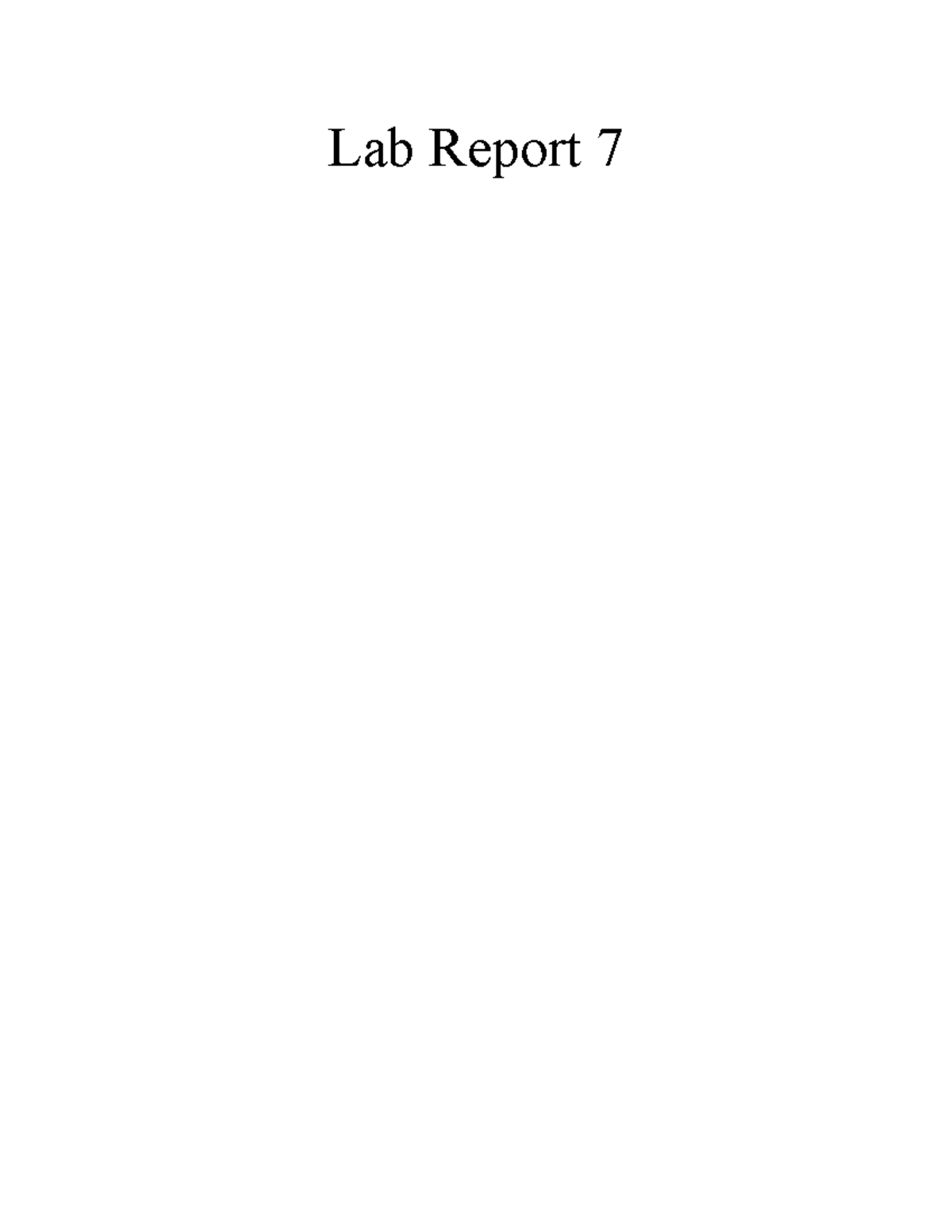 Lab 7 report - Lab Report 7 Physics Author: L. Lab Partners: L. Johnson ...