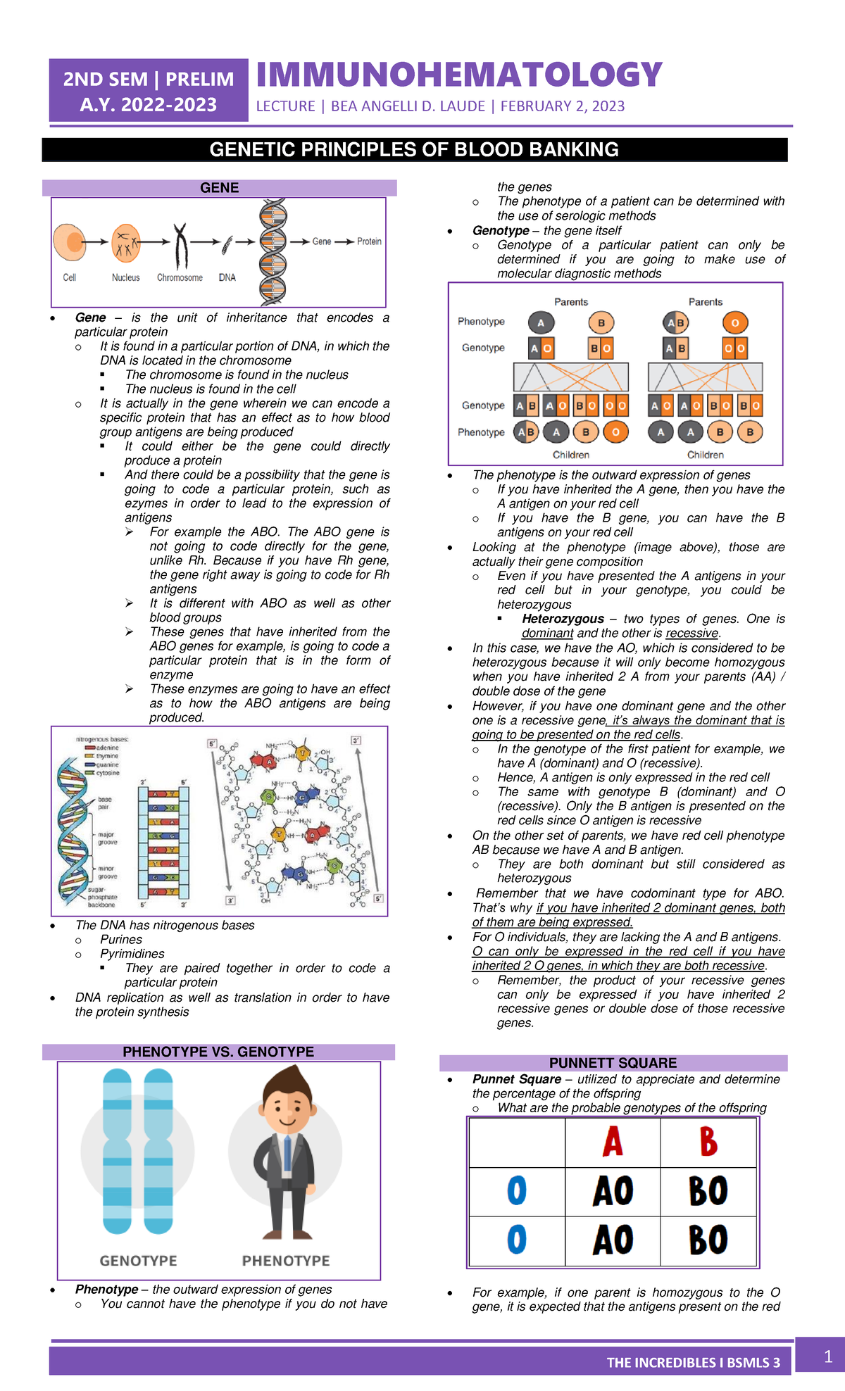 Immunohema-LEC Week-2-Topic-2- Genetic- Principles-OF- Blood- Banking ...