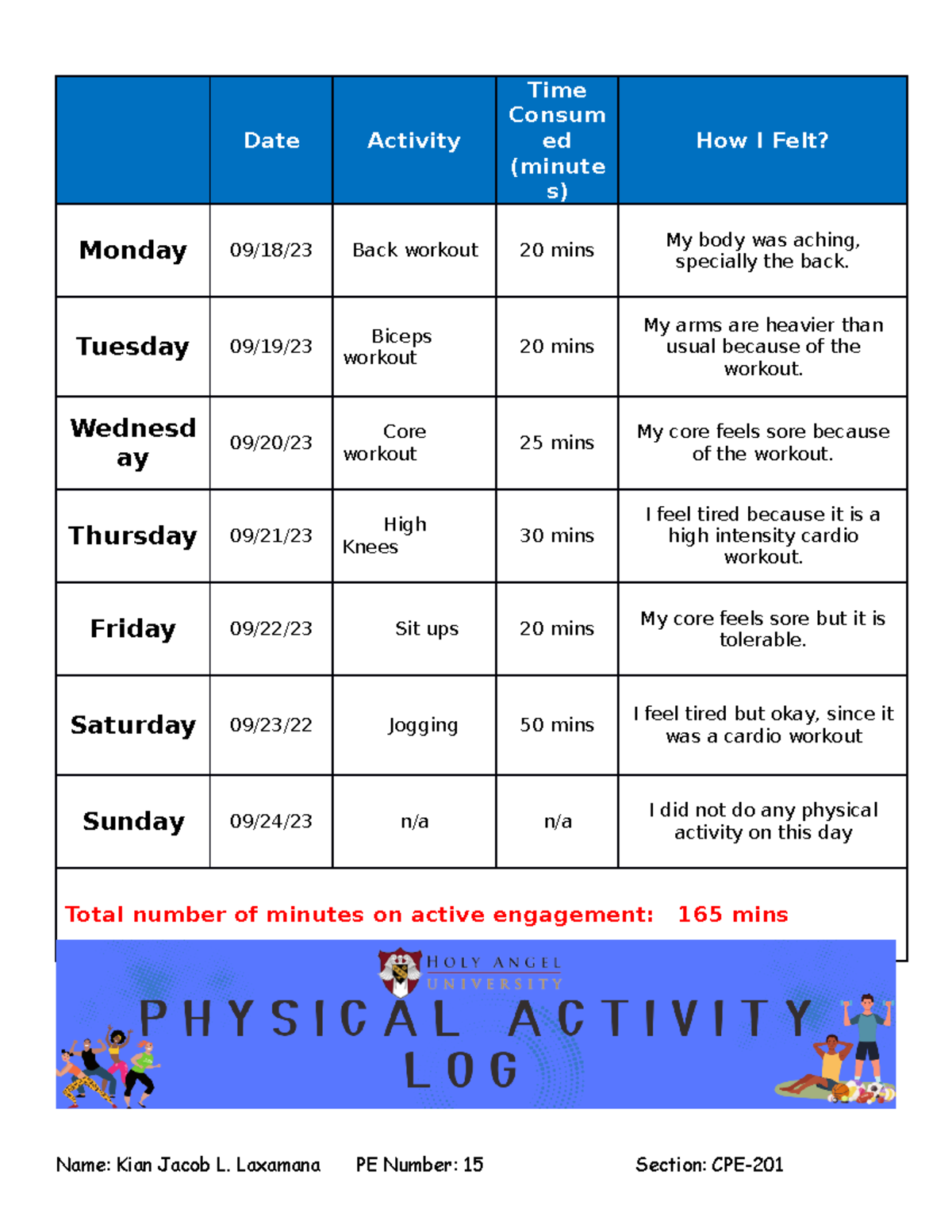PA-Log-Template - pe asdsadsad - Date Activity Time Consum ed (minute s ...