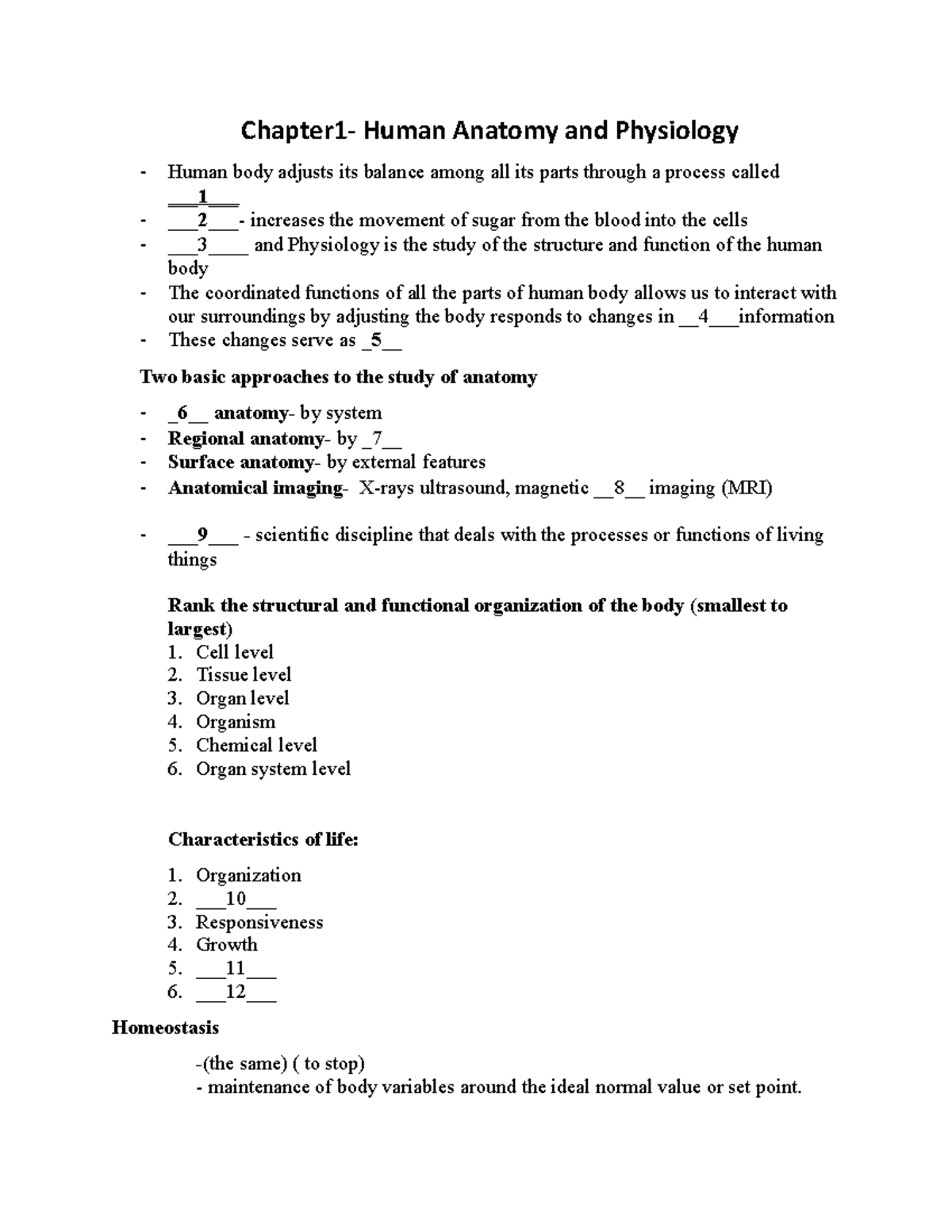 Anaphy Quiz 1 - Chapter1- Human Anatomy and Physiology - Human body ...