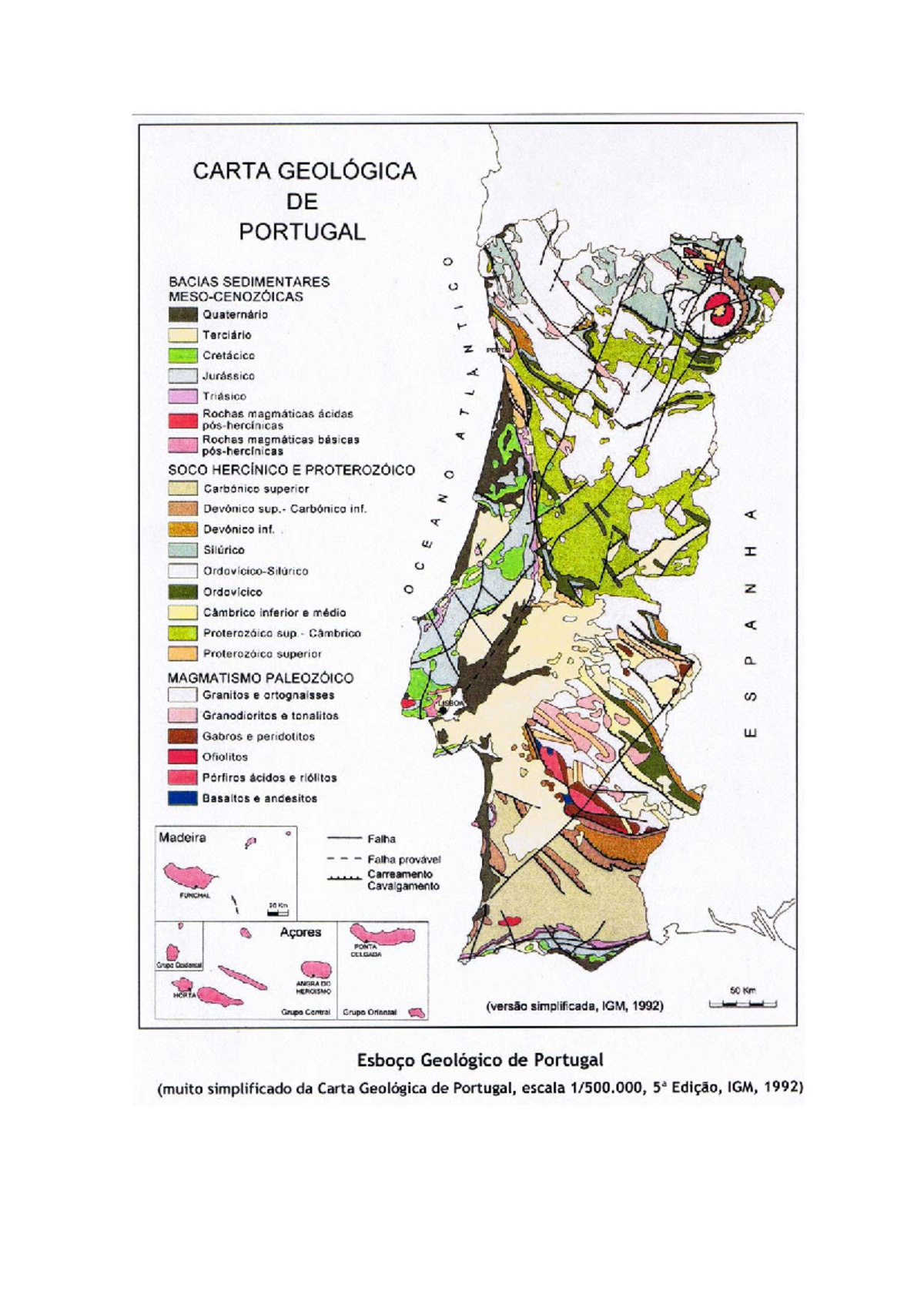 6 - Cartas Portugal - resumos aulas - Geologia de Engenharia - Studocu