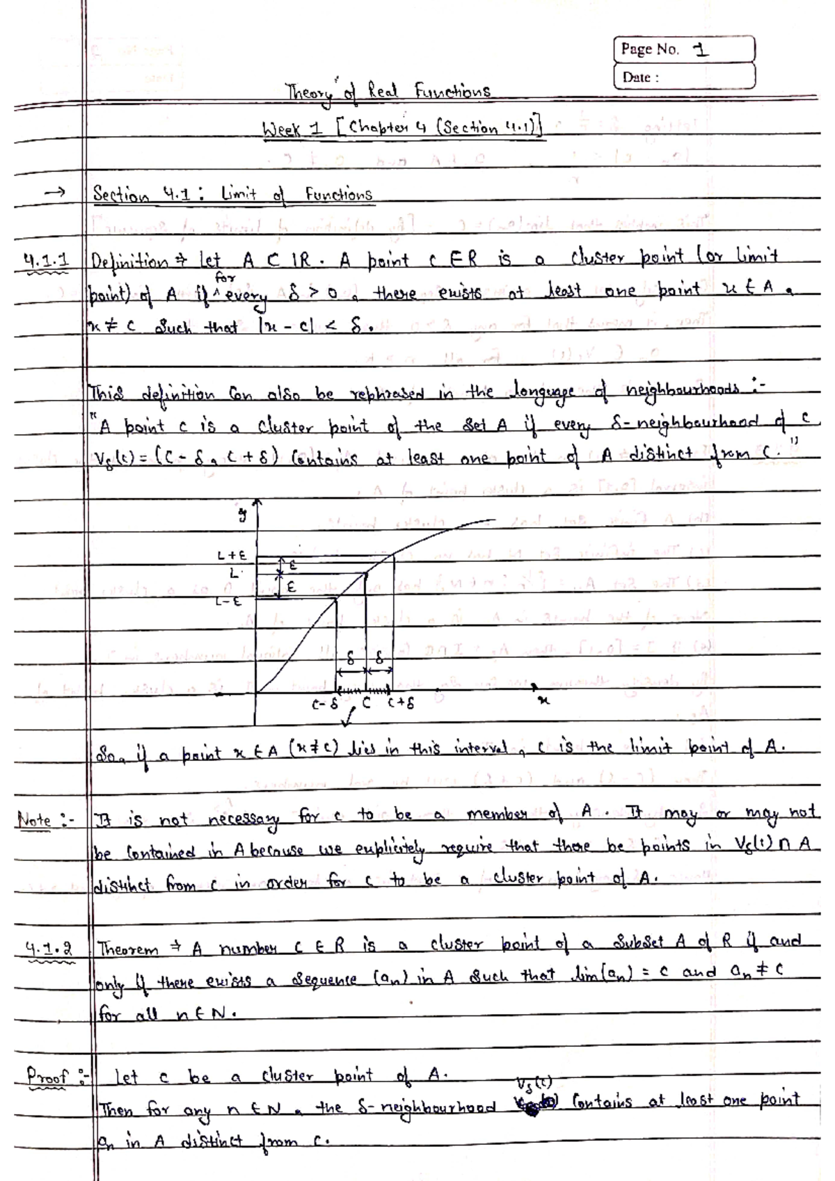 Theory Of Real Functions Week 1 - Bsc(H) Mathematics - Studocu