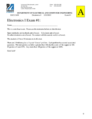 Exam 1 Sample Mit - practice exam - 301 Ball Hall One University Avenue ...