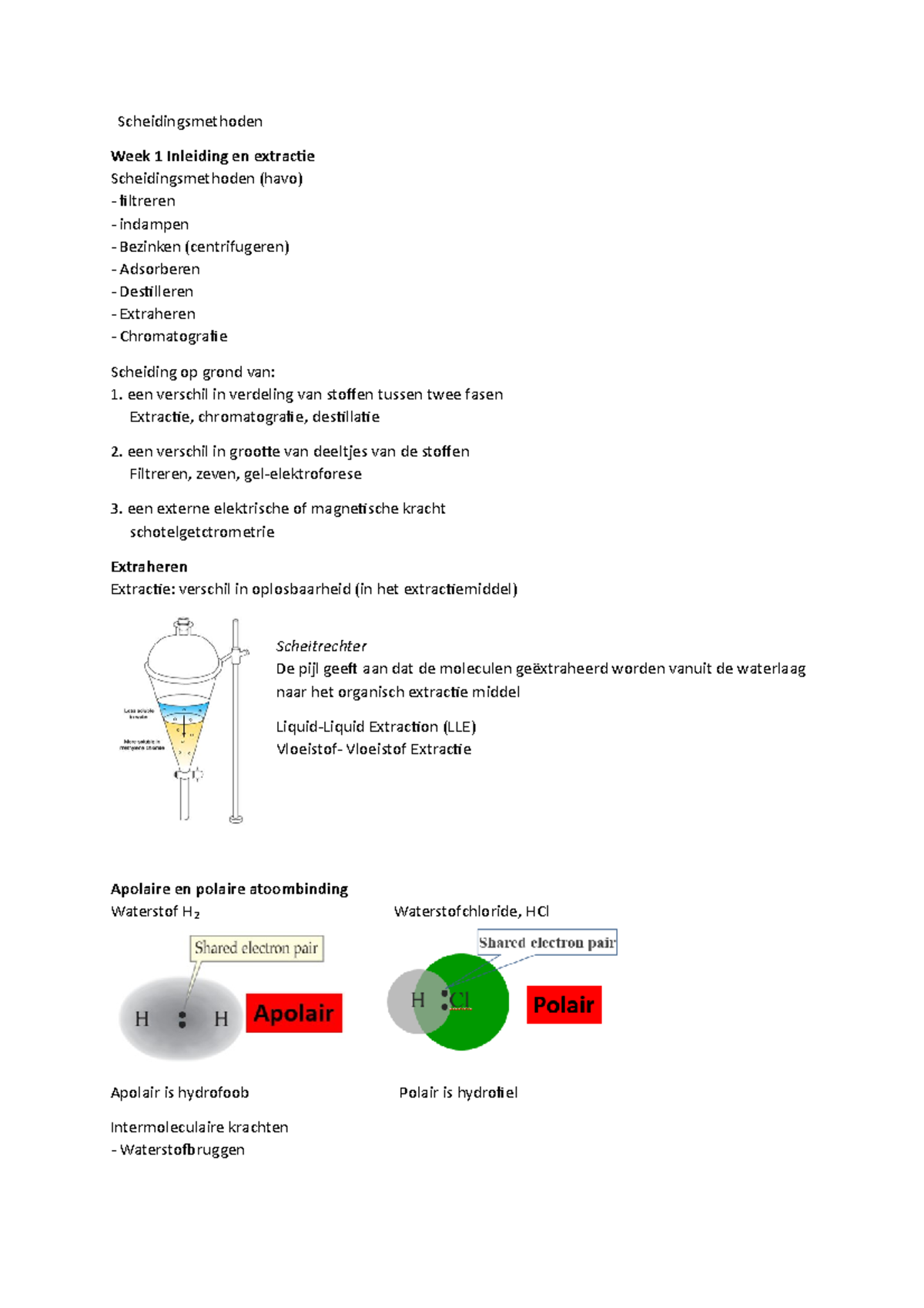 Scheidingsmethoden - Scheidingsmethoden Week 1 Inleiding en extractie ...