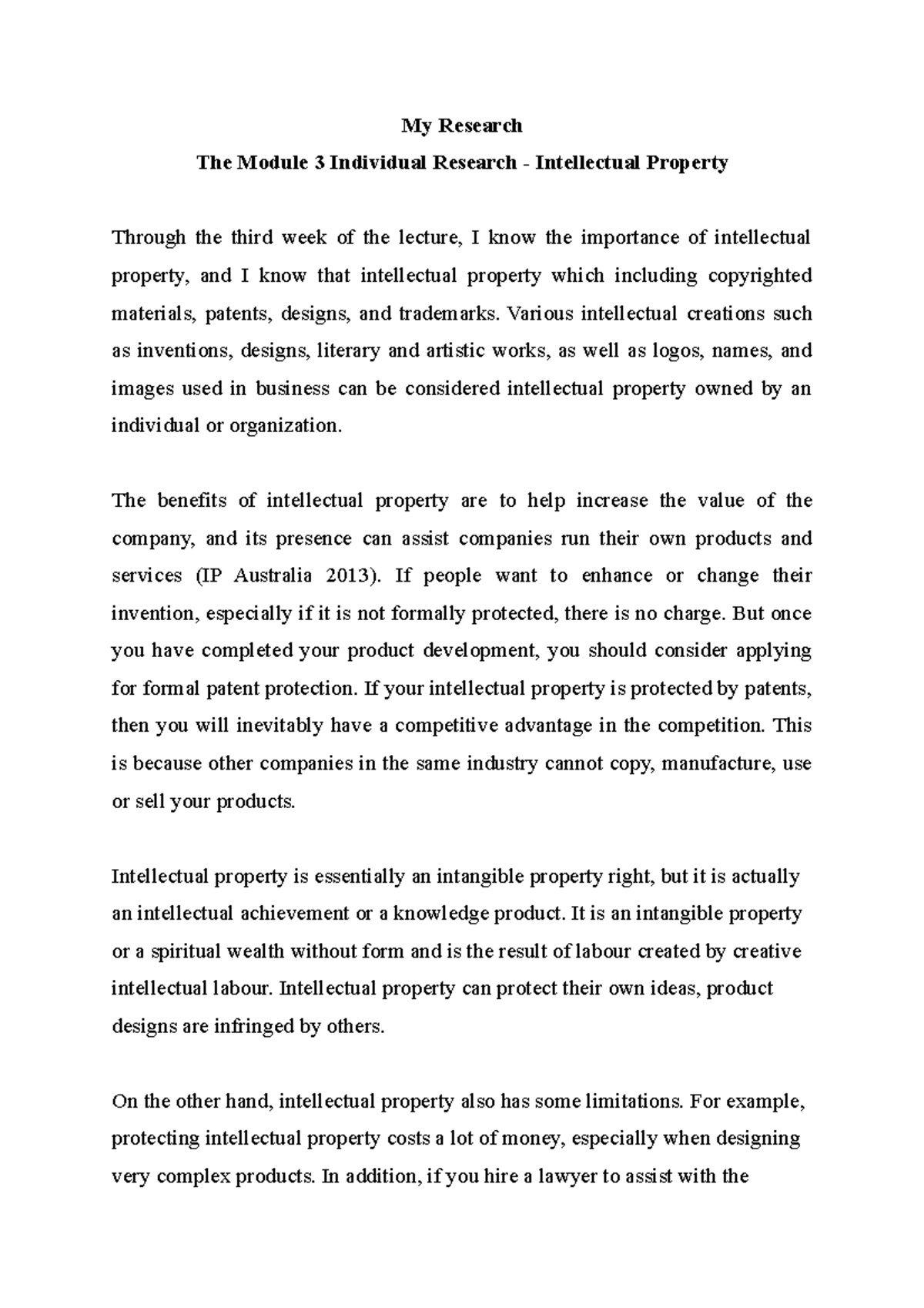 Weekly Individual Research-Module 3 - My Research The Module 3 ...