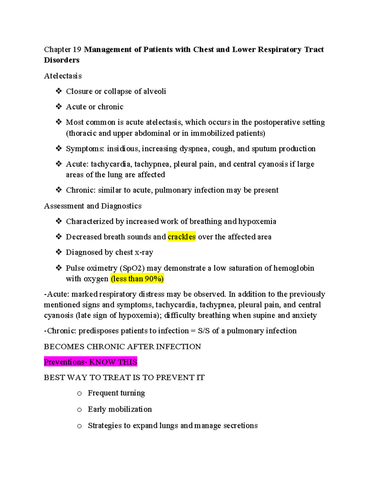 Exam 2 19-20 - Exam 2 Notes - Chapter 19 Management of Patients with ...