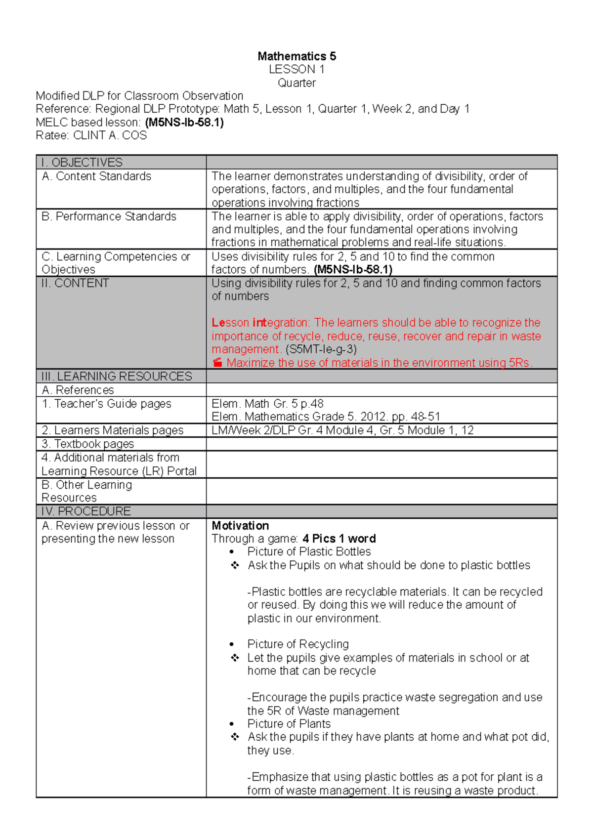 Dlp Math 5 Kinds Of Fractions Detailed Lesson Plan In Vrogue co