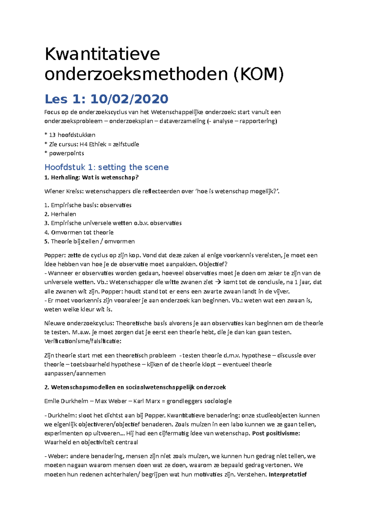 Kwantitatieve onderzoeksmethoden - uitgetypt - Kwantitatieve ...