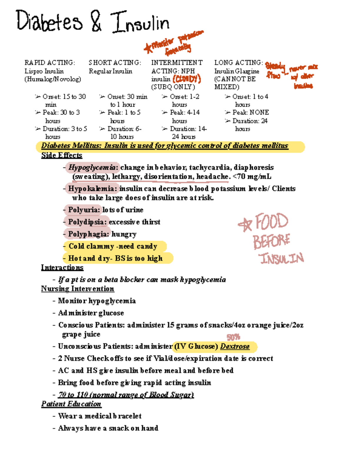 Pharm Exam 4 - Heheh - RAPID ACTING: Lispro Insulin (Humalog/Novolog ...