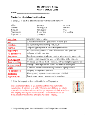 BIO-181 - General Biology I - Studocu