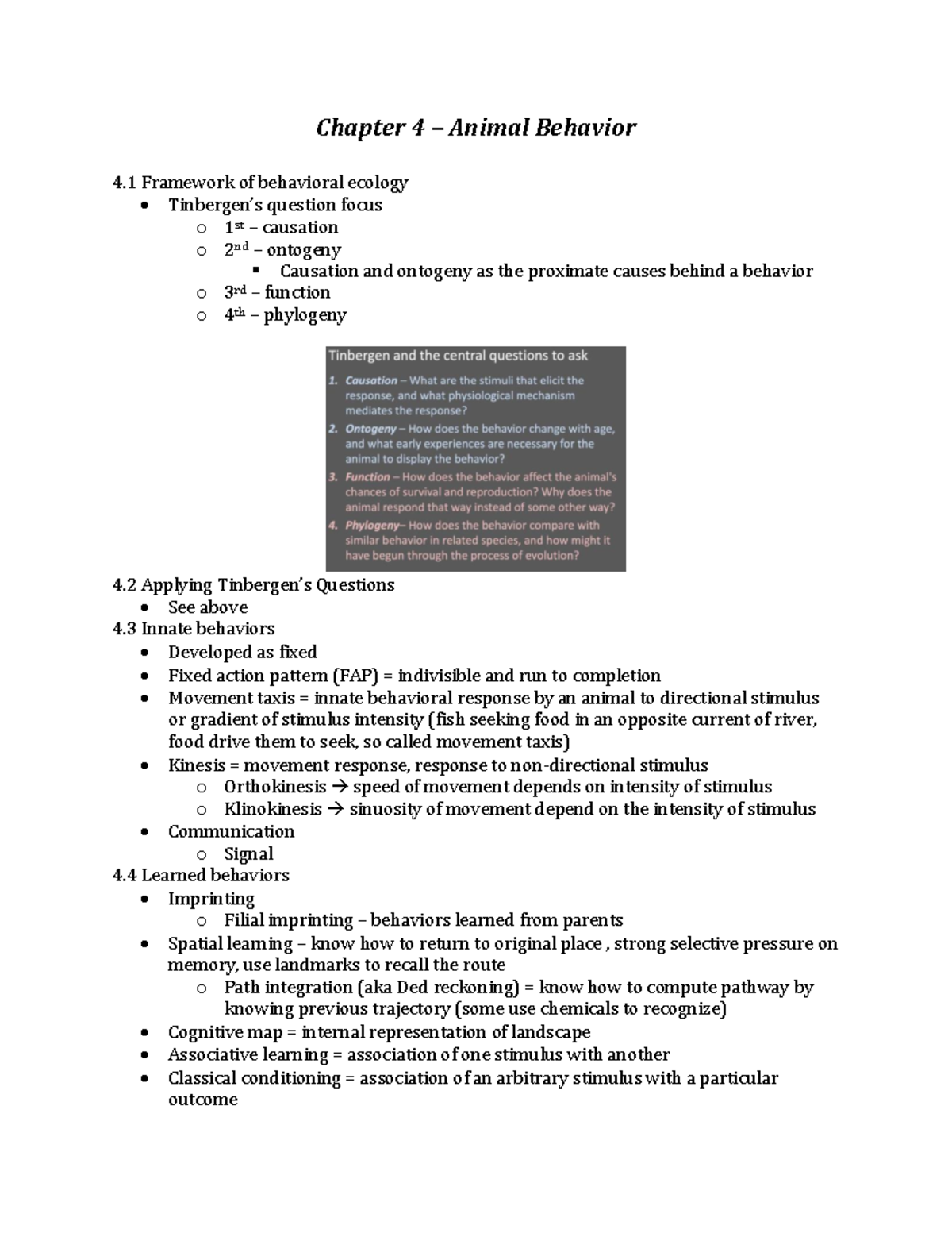 Ecology Chapter 4 Animal Behavior - Chapter 4 – Animal Behavior 4 ...