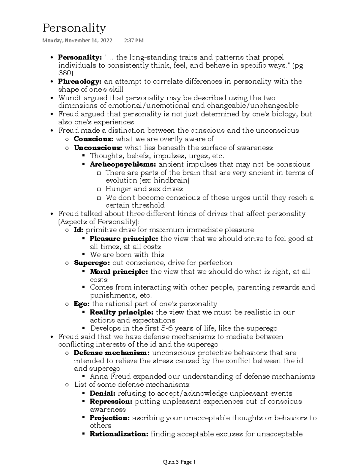 Personality - Professor Lao - Personality: "... the long-standing ...