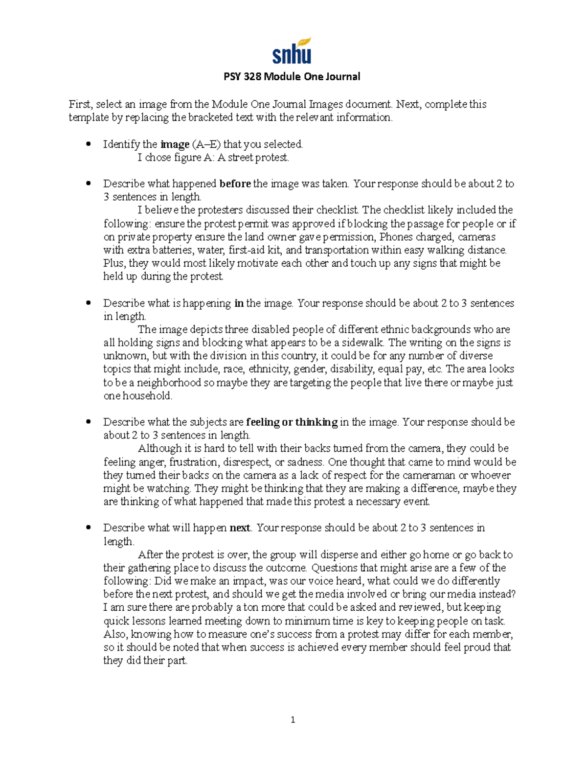 PSY 328 Module One Journal - PSY 328 Module One Journal First, select ...