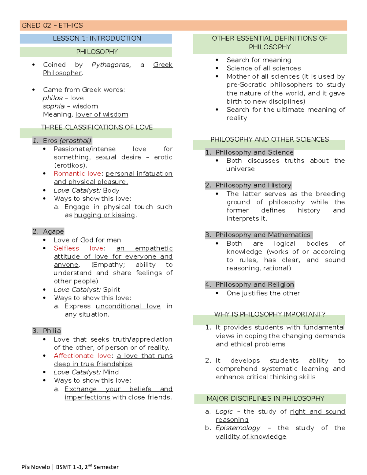 GNED 02 - Ethics - Lessons - GNED 02 – ETHICS LESSON 1: INTRODUCTION ...